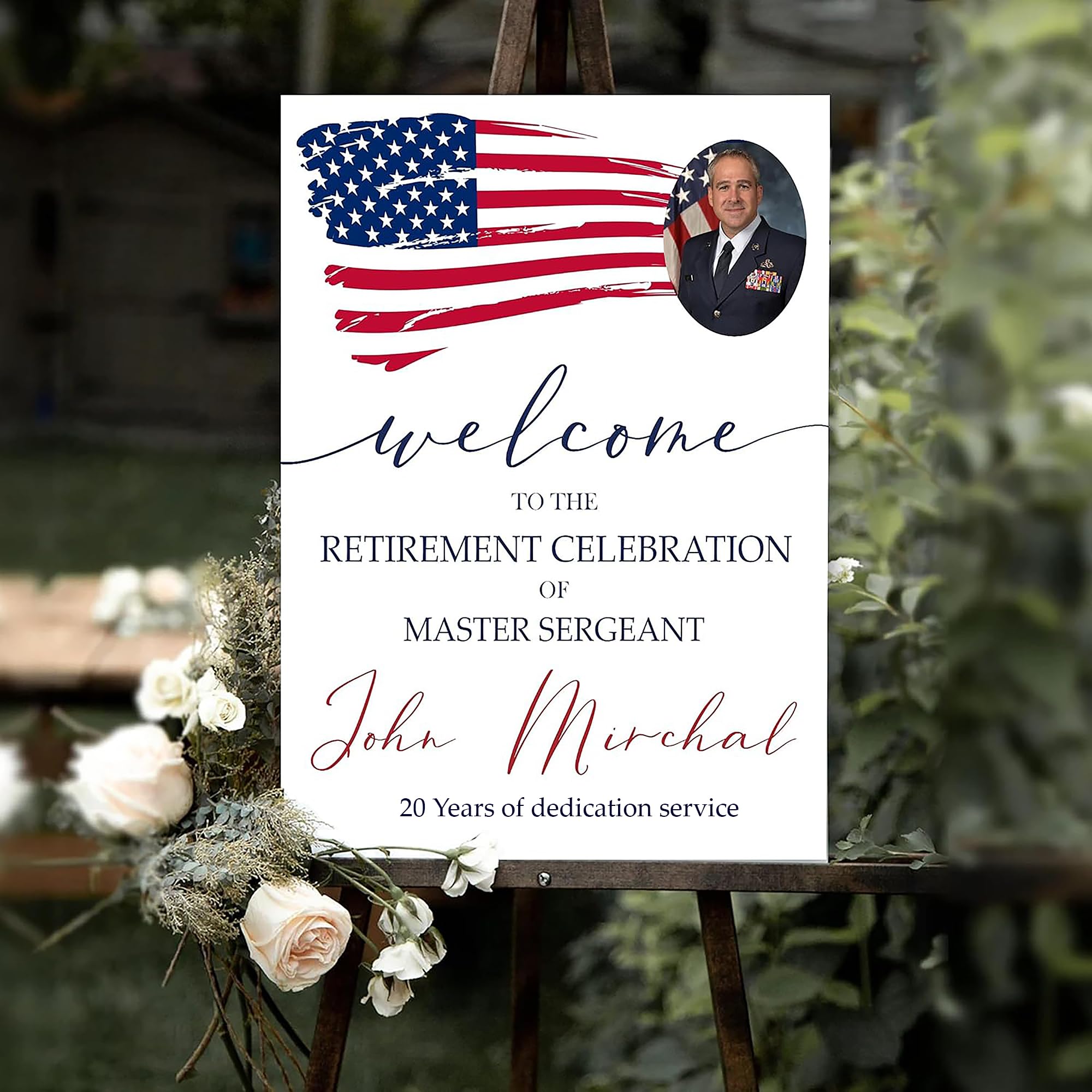 Amazon.com : Retirement Party Welcome Sign, Army Retirement, Navy ...