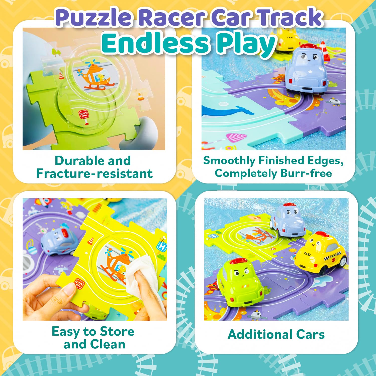 Snapklik.com : Marlo & Buzz 12 Pieces Puzzle Racer Kids Car Track Play ...