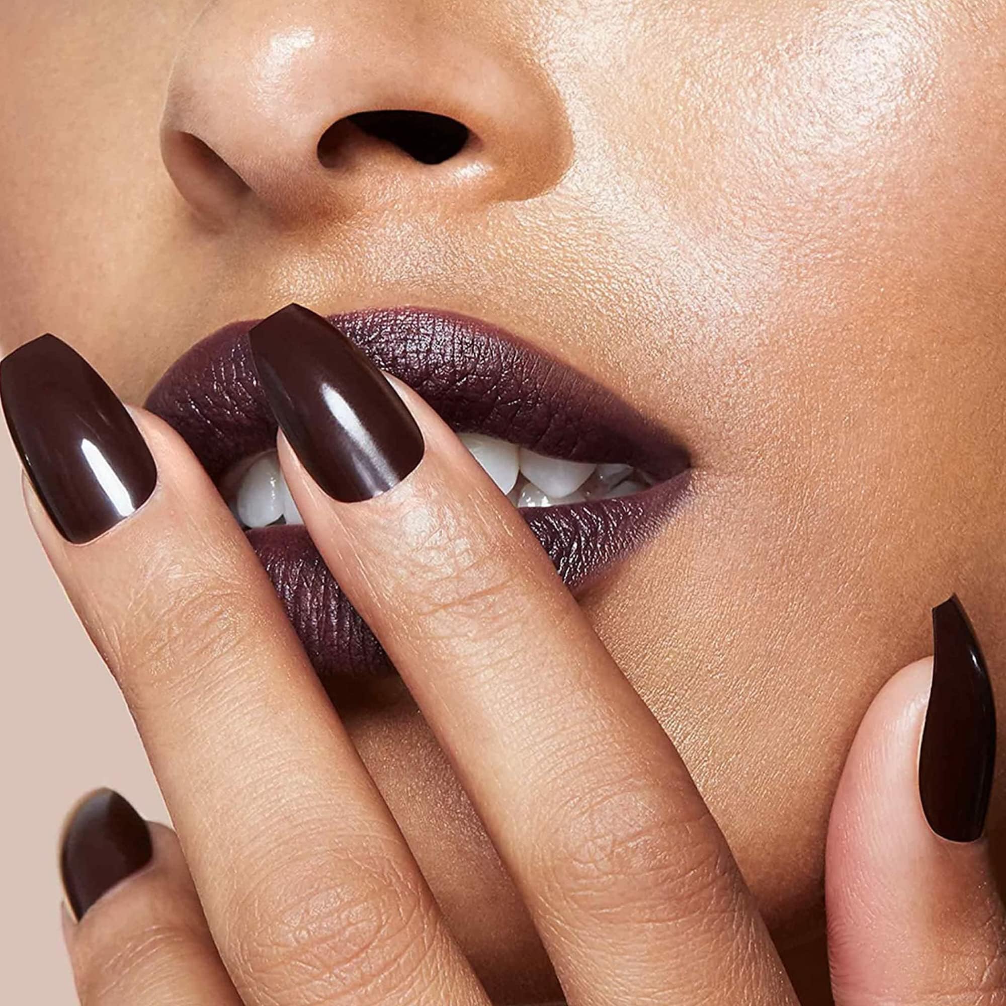 Amazon.com: Static Nails Reusable Pop-On Manicure Set - Vamp | Dark Red ...