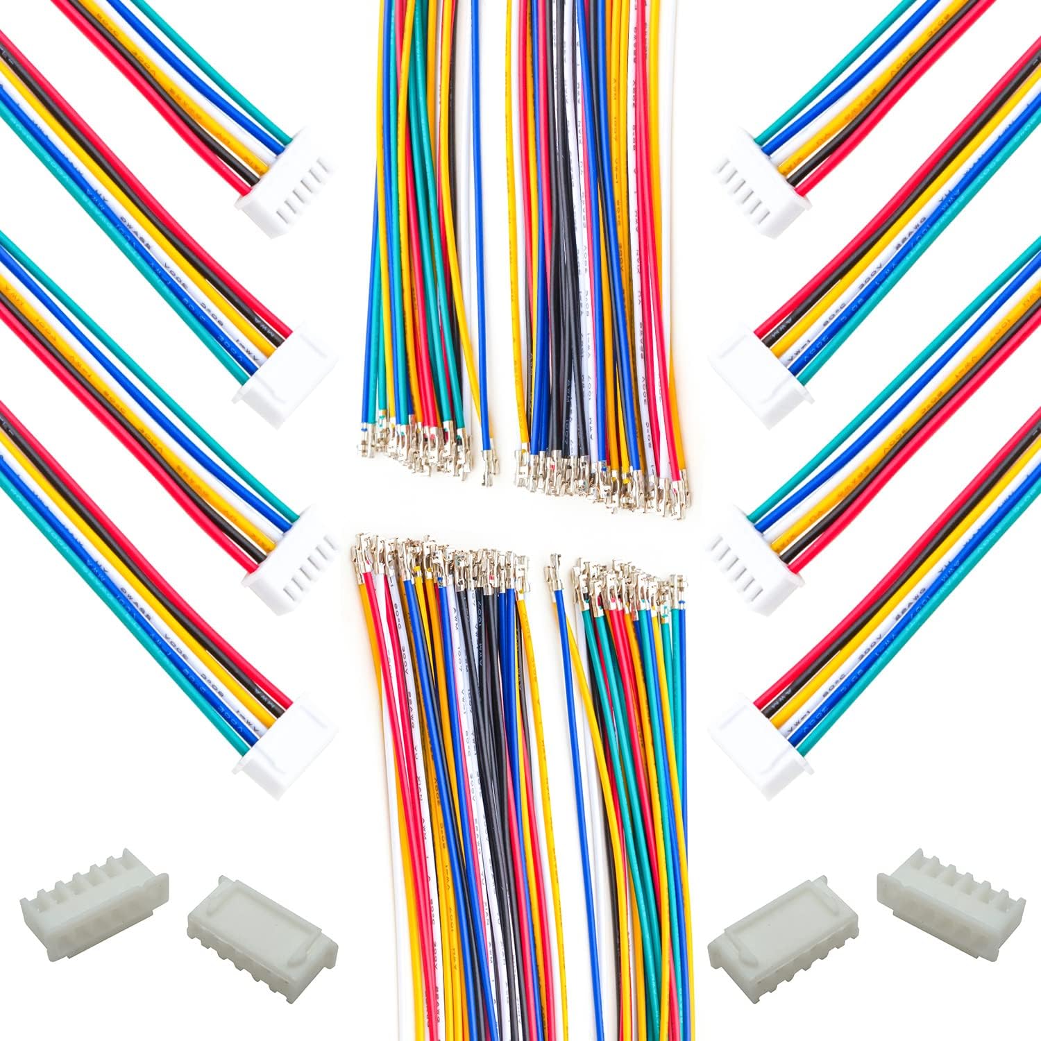 Amazon.com: Kidisoii XH 2.54mm JST Connector with 22AWG Pre-Crimped Wire,JST XHP-6,2/3/4/5/6/7/8 ...
