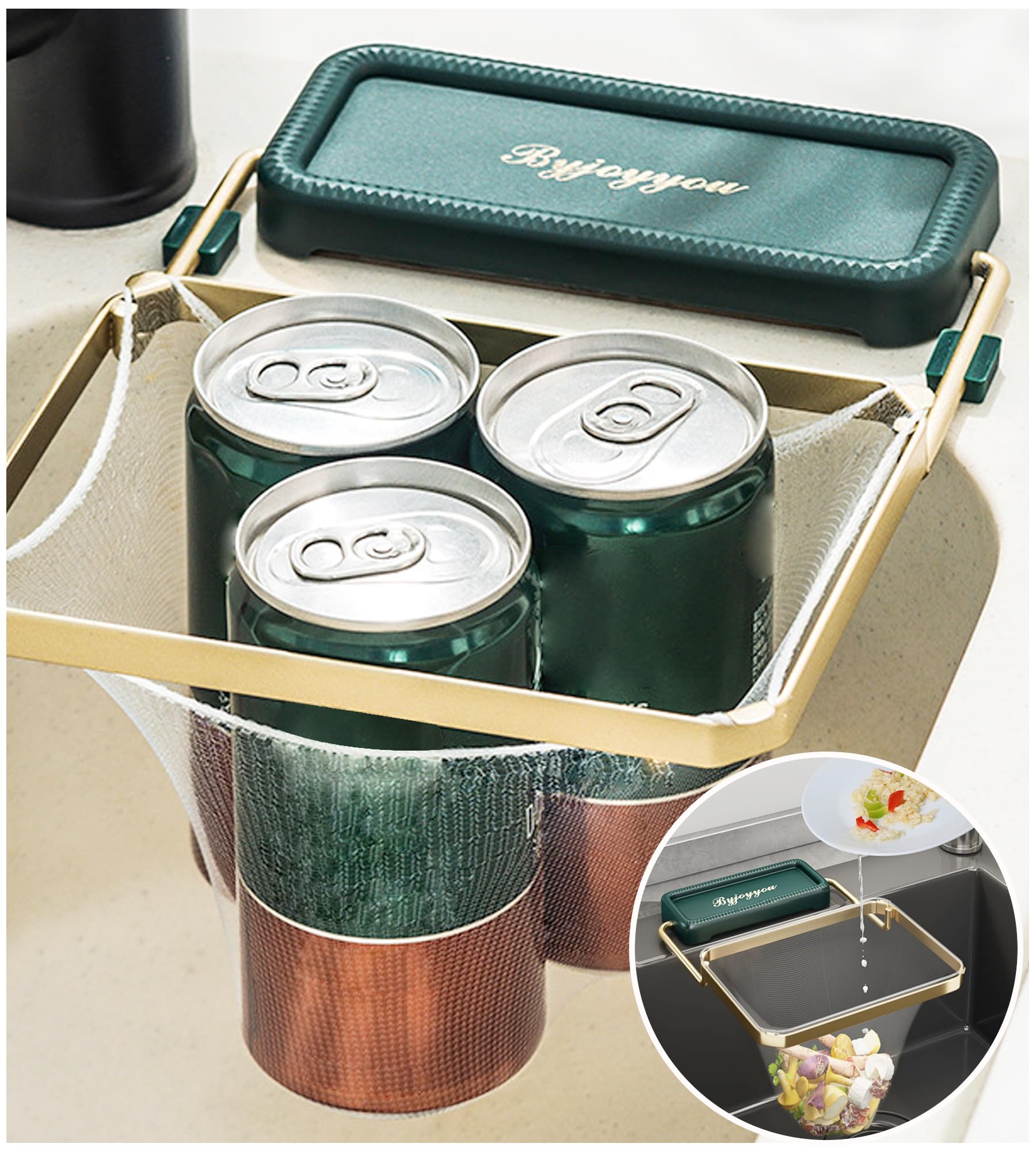 Kitchen Sink Strainer Accessories, Foldable Garbage Storage Rack Holder ...