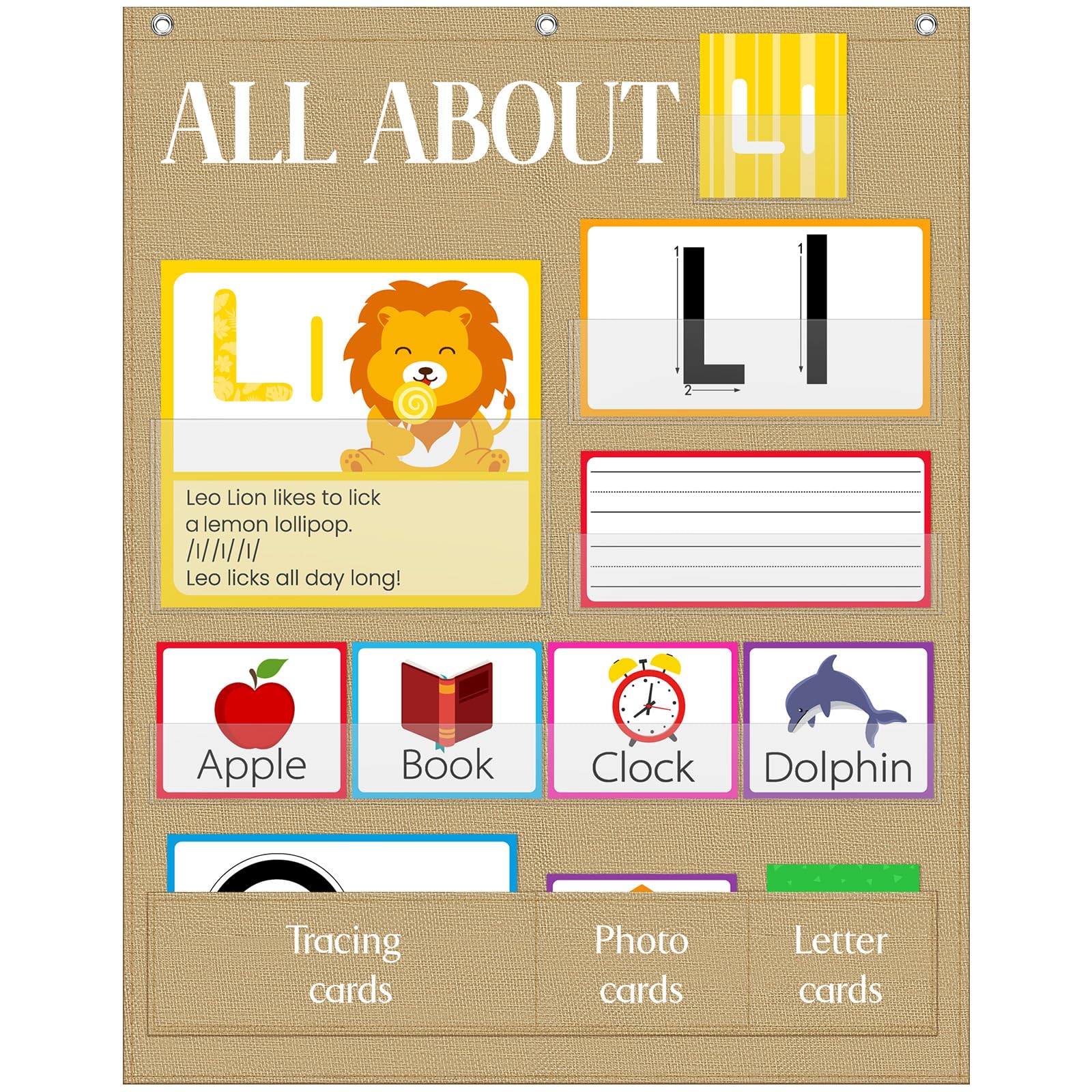 Buy 34" x 27" All about Letters Pocket Chart Alphabet Learning Pocket ...