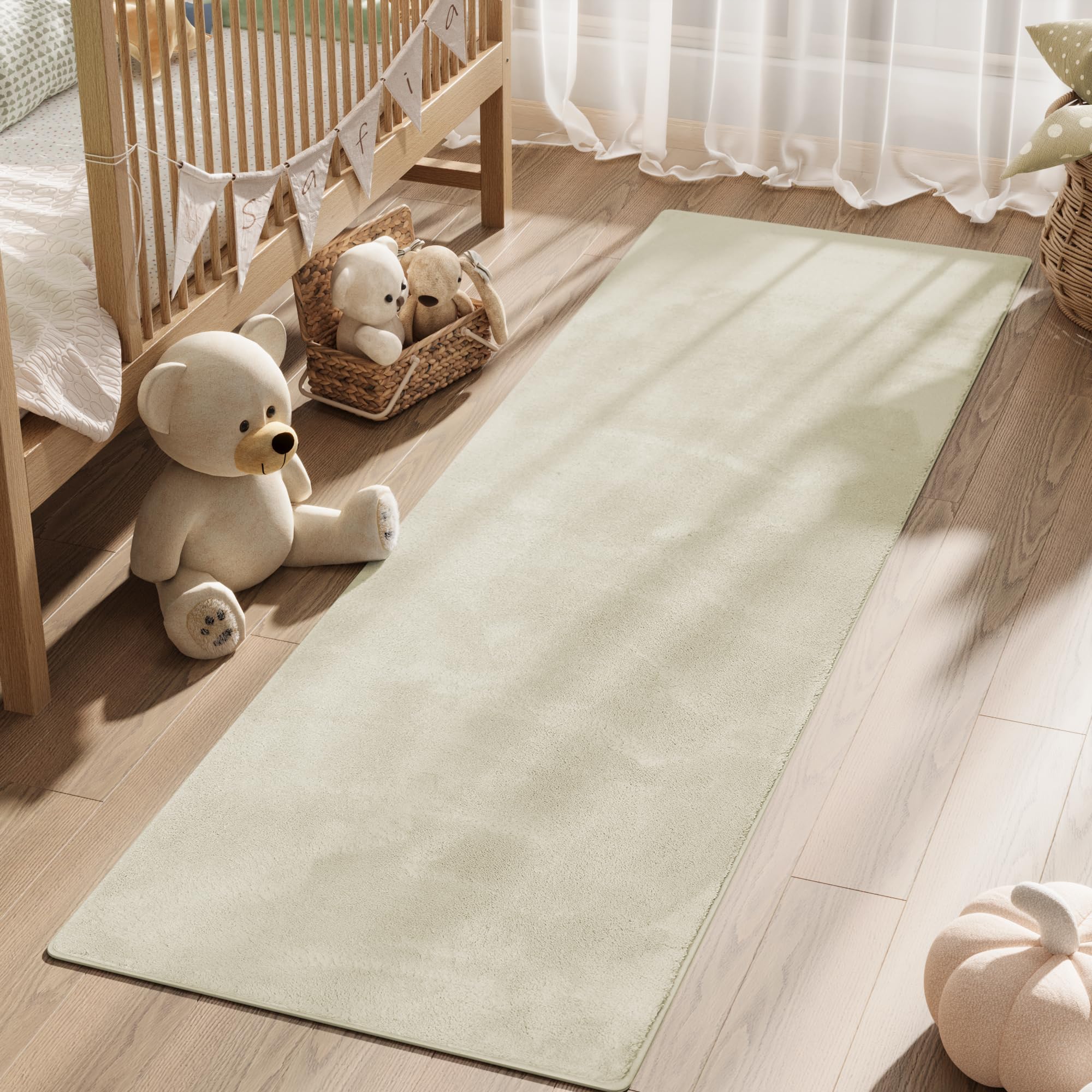 Amazon.com: jinchan Solid Plush Runner Rug 2x5 Performance Shaggy ...