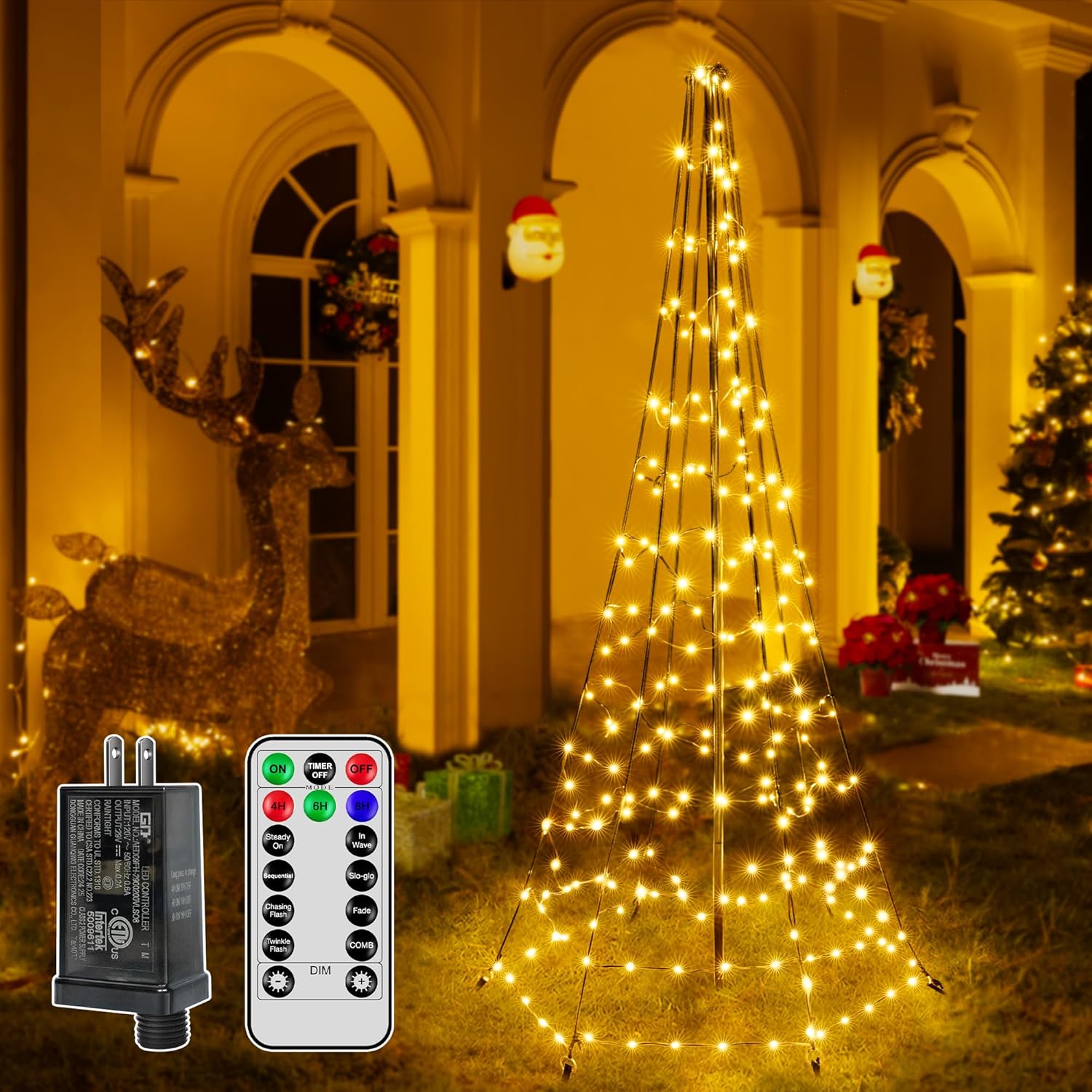 Amazon.com: BrightChristmas 6FT Christmas Tree Lights with 234 LEDs ...