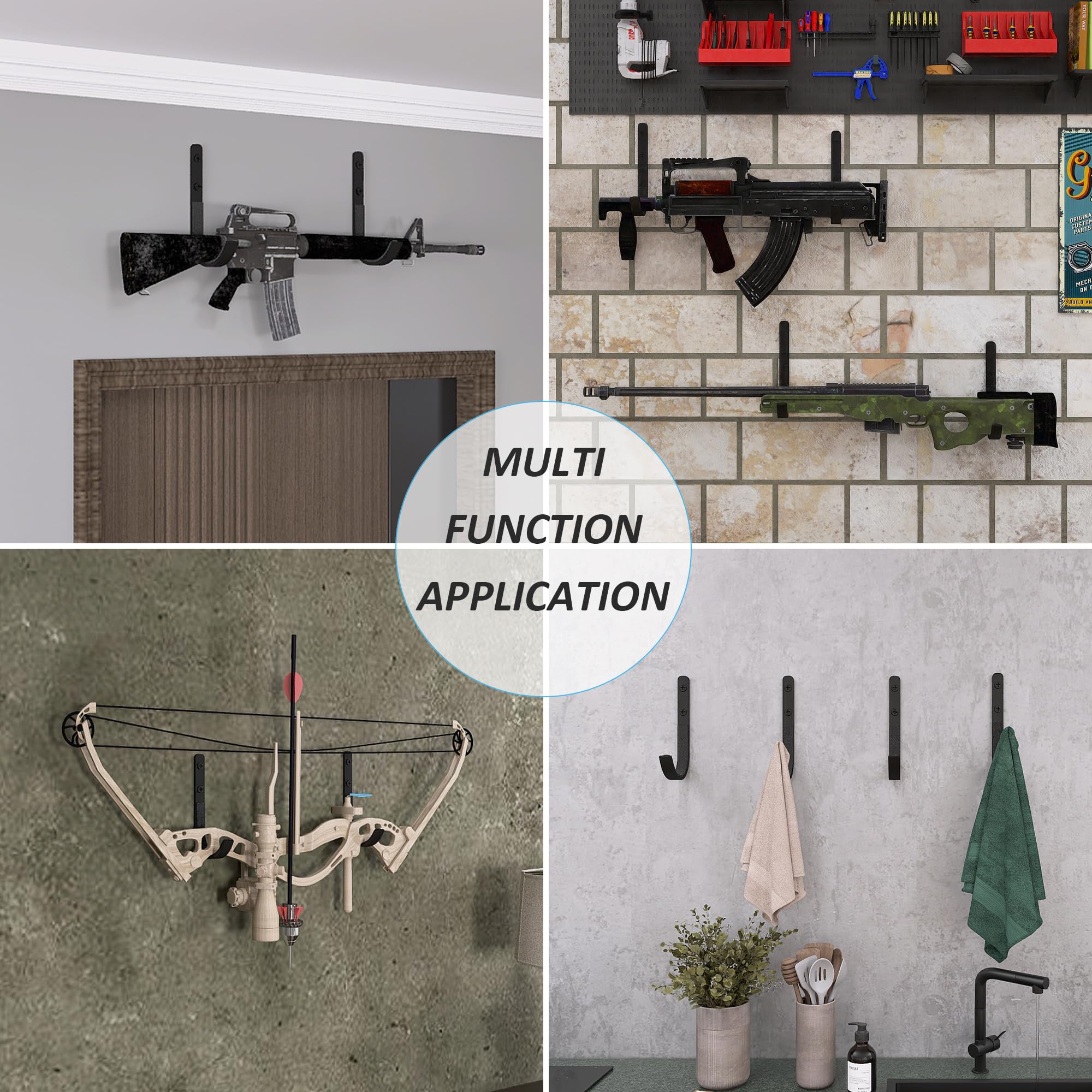 Aluminum Weapon Holder Gun Racks For Wall - Aluminum Rifle & Shotgun ...