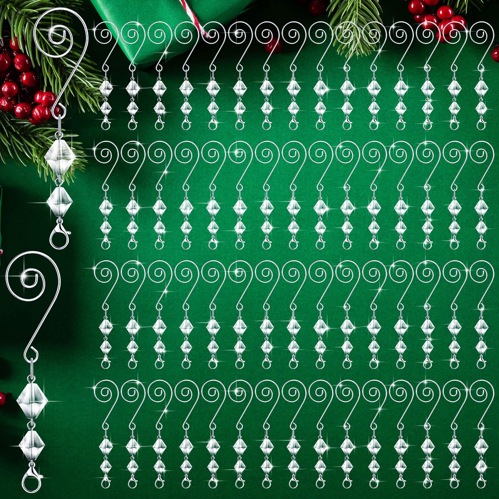 Amazon.com: Bucherry 100 Pcs Ornament Hangers Tree Ornament Hooks ...