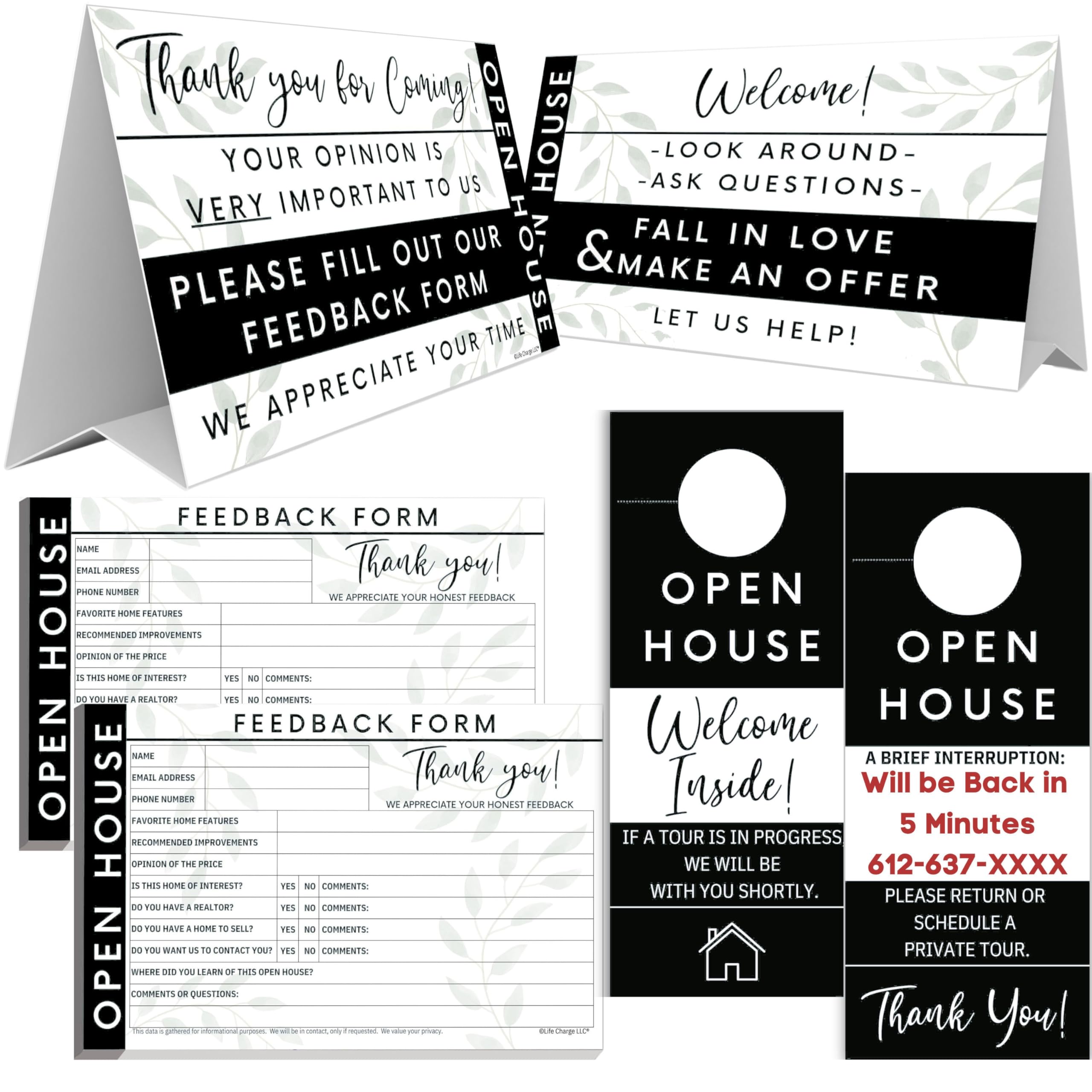 Amazon.com : Open House Supplies. Real Estate Sign in Book Guest ...