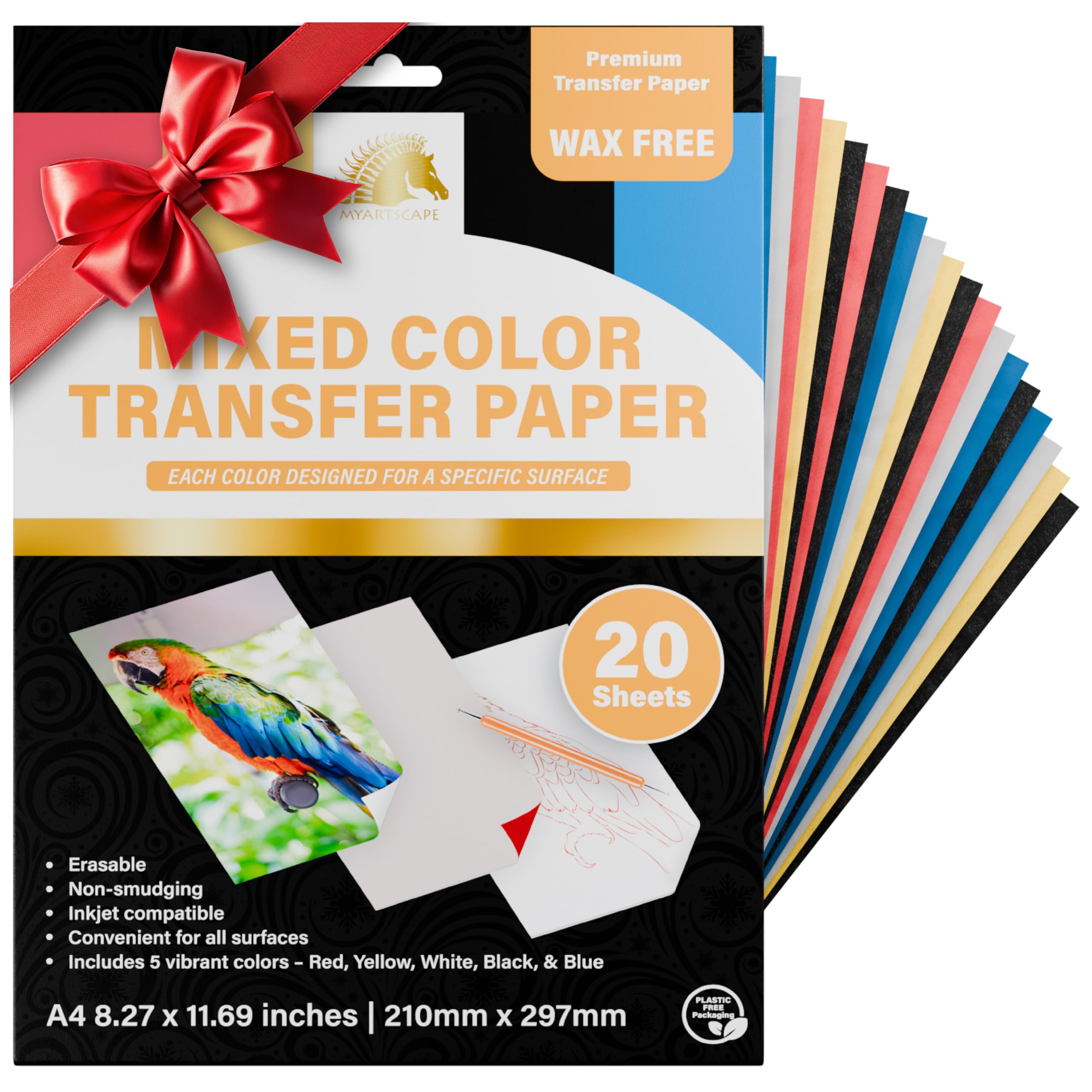 Transfer Paper MyArtscape Graphite , MMF7 20 Black Sheets - Wax Free ...