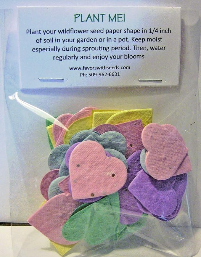 Amazon.com: 54 Plantable Pastel Color Heart Seed Shapes in a Bag : Home ...