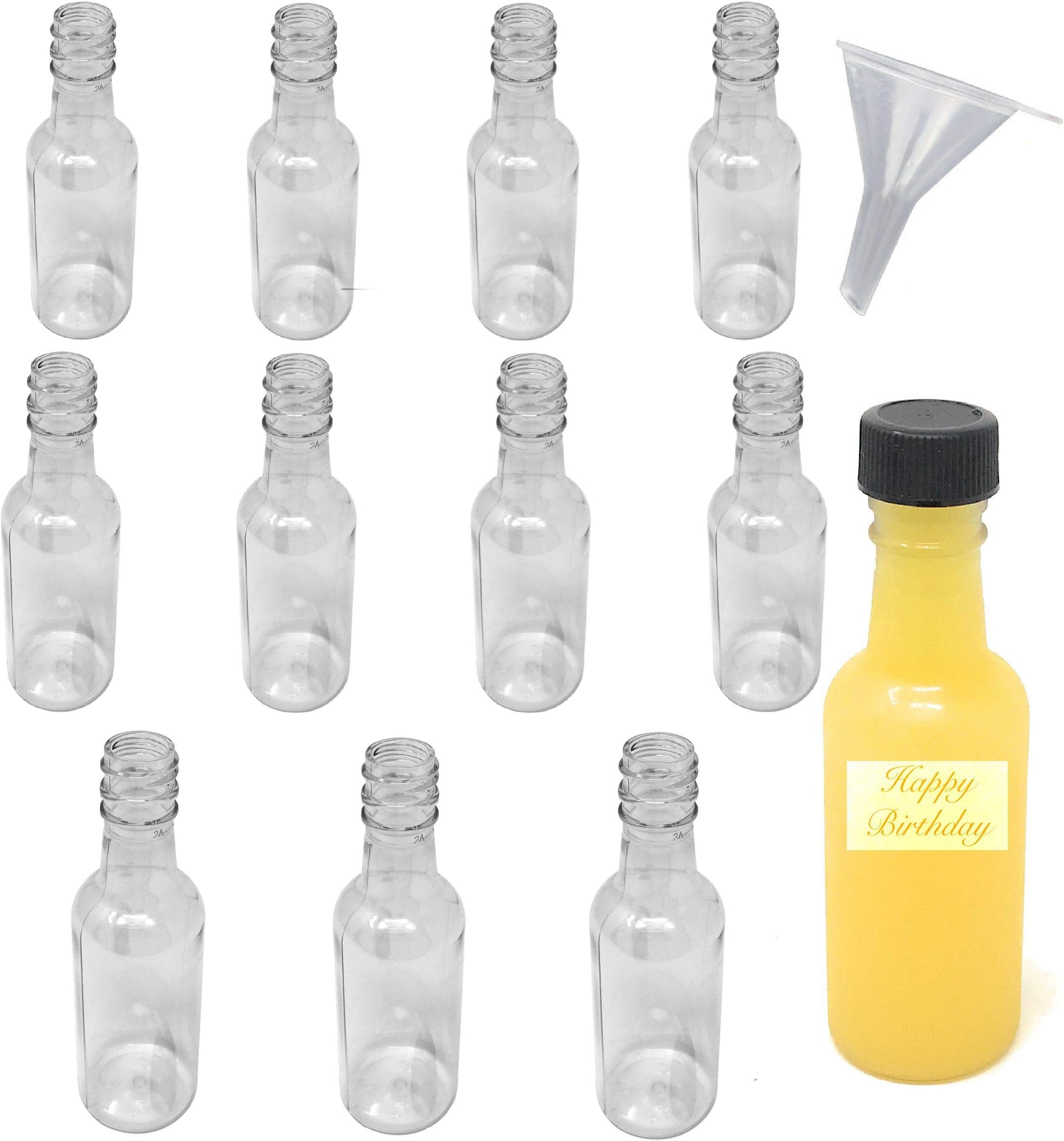 Amazon.com: Primebaker Mini Liquor Bottles, Clear Bottle, Plastic ...