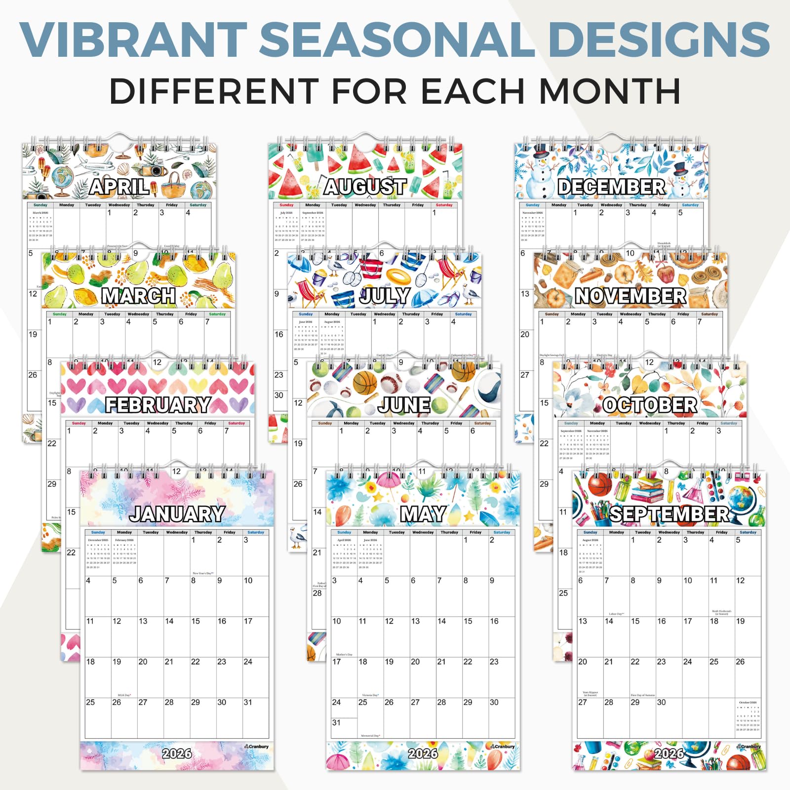Snapklik.com : Small Wall Calendar 2026, 5.5x8.5" Small Calendar For ...