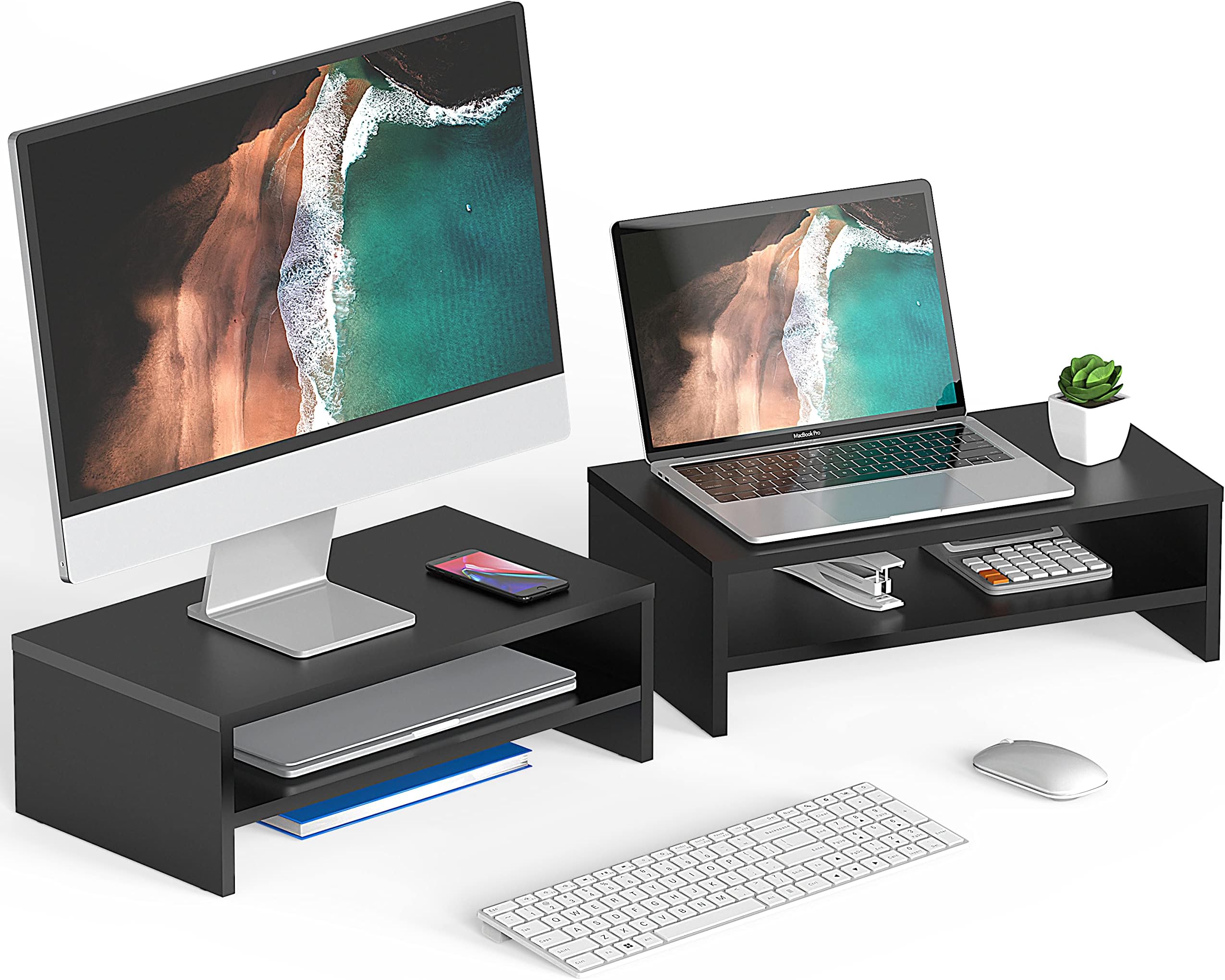 Amazon.com: FITUEYES Computer Monitor Riser Stand Clamp Desktop Stand ...