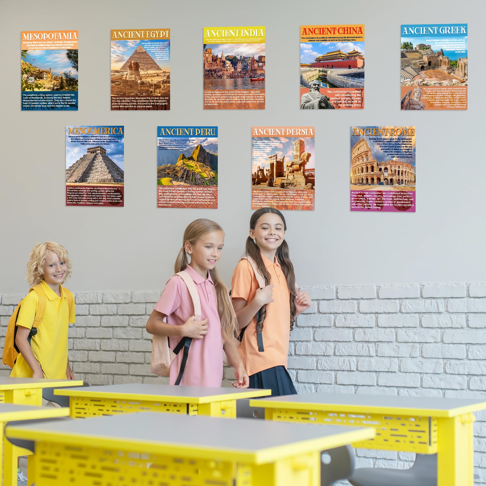Snapklik.com : Pasimy 9 Pcs Ancient Civilizations Posters Bulk World ...