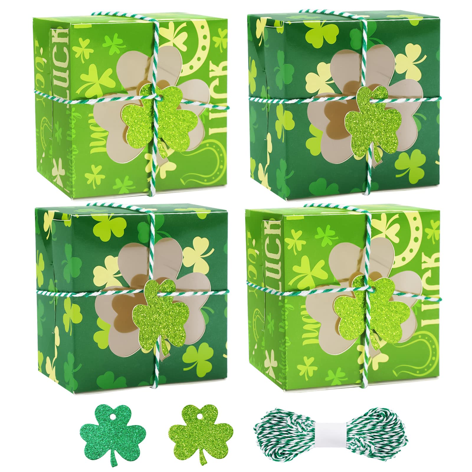 Amazon.com: Whaline 20Pcs St. Patrick's Day Treat Boxes with Glitter ...