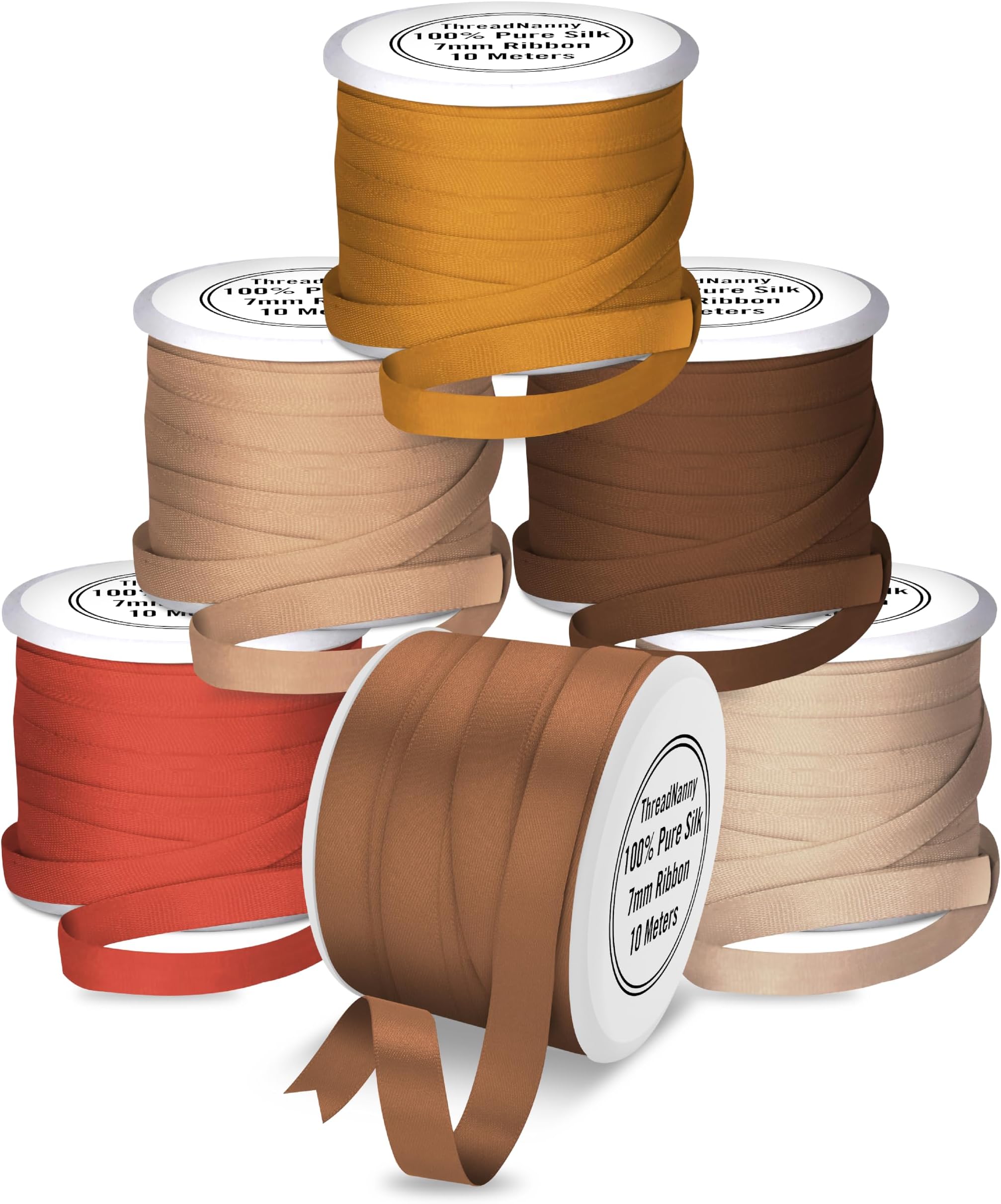 Amazon.com: New ThreadNanny 7mm Size Yellow Tones 5 Spools of 100% Pure ...