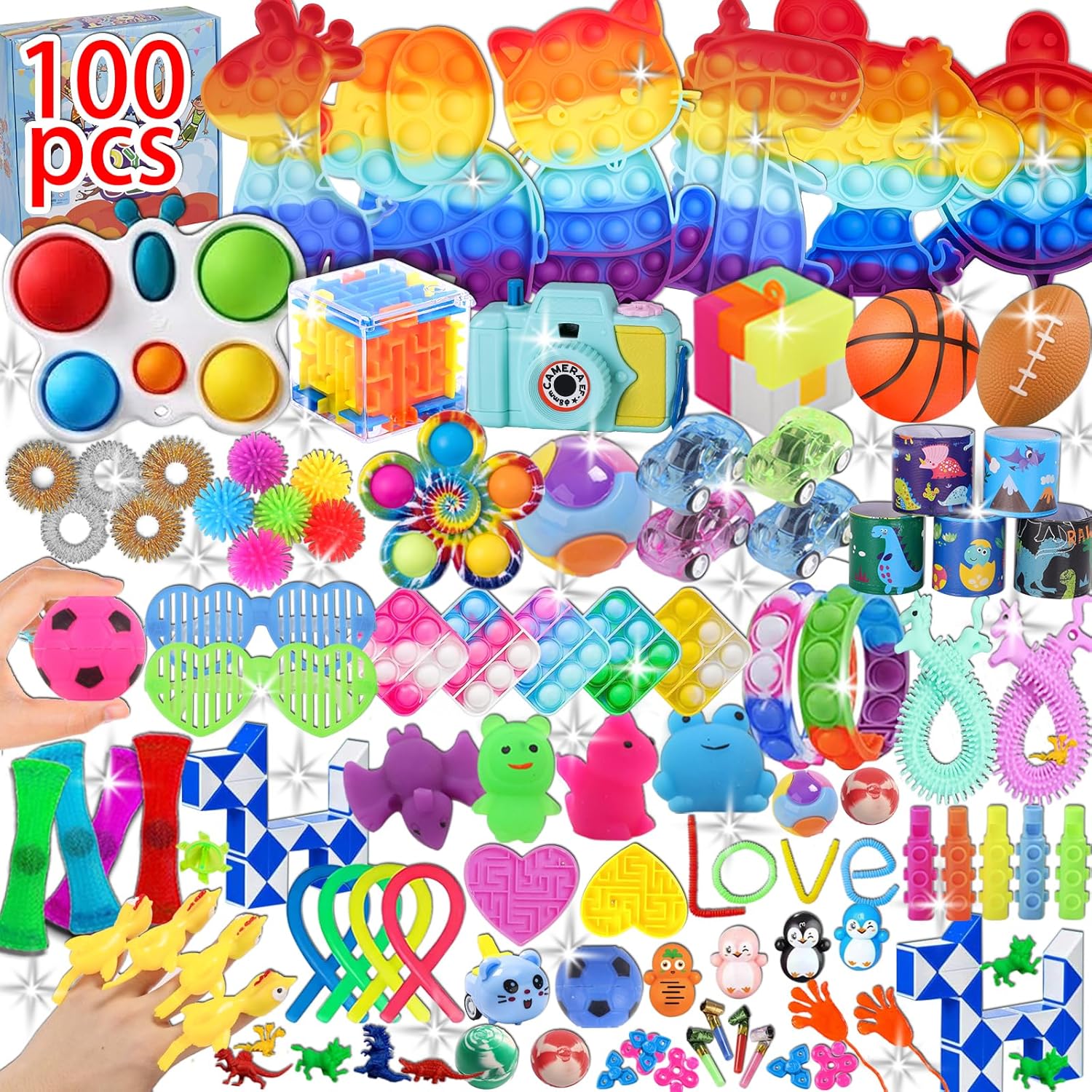 100 Pcs Party Favors for Kids, Fidget Toys Bulk, Birthday Gift Toys ...