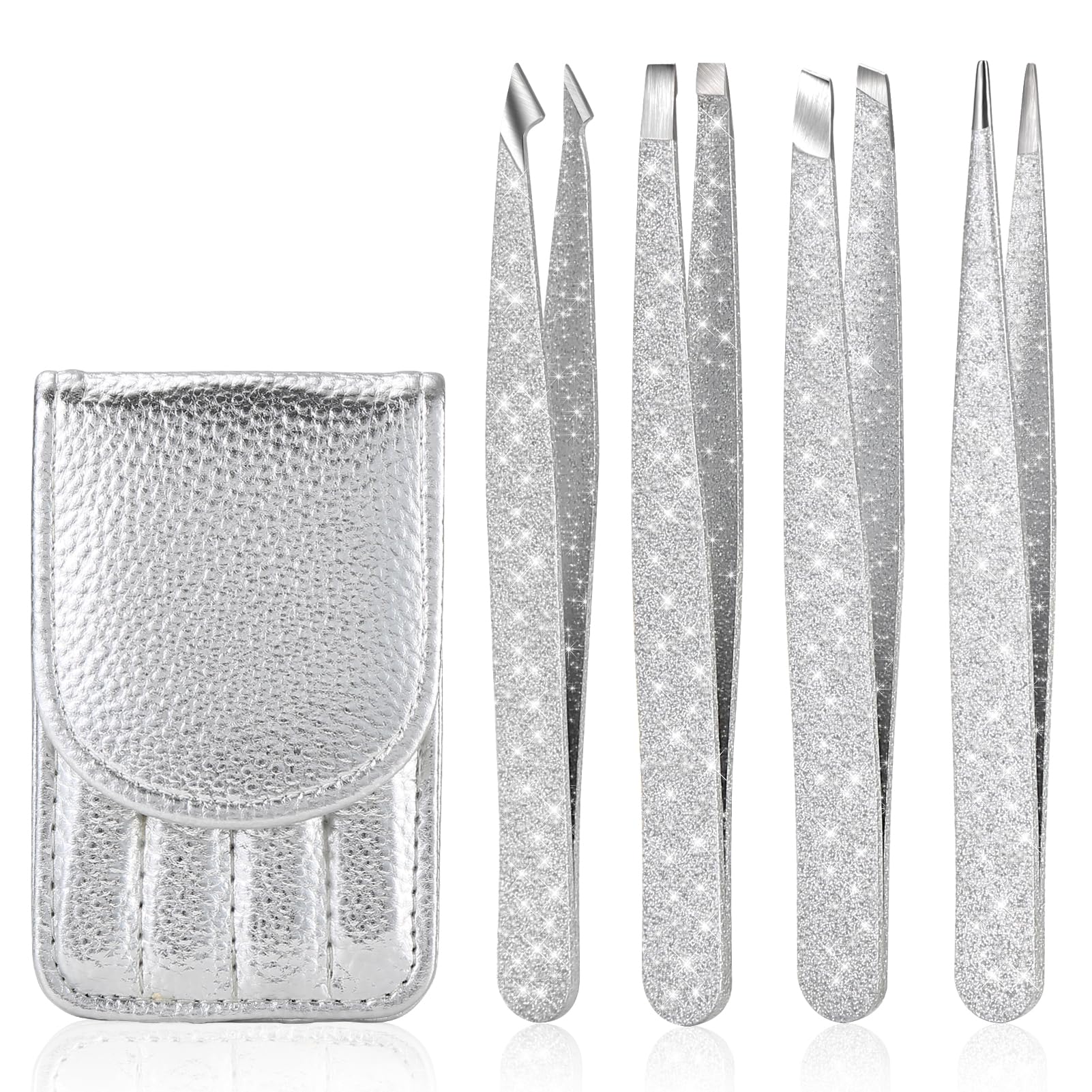 Amazon.com : FungChoi Eyebrow Tweezer Set, 4-Pcs Professional Stainless ...