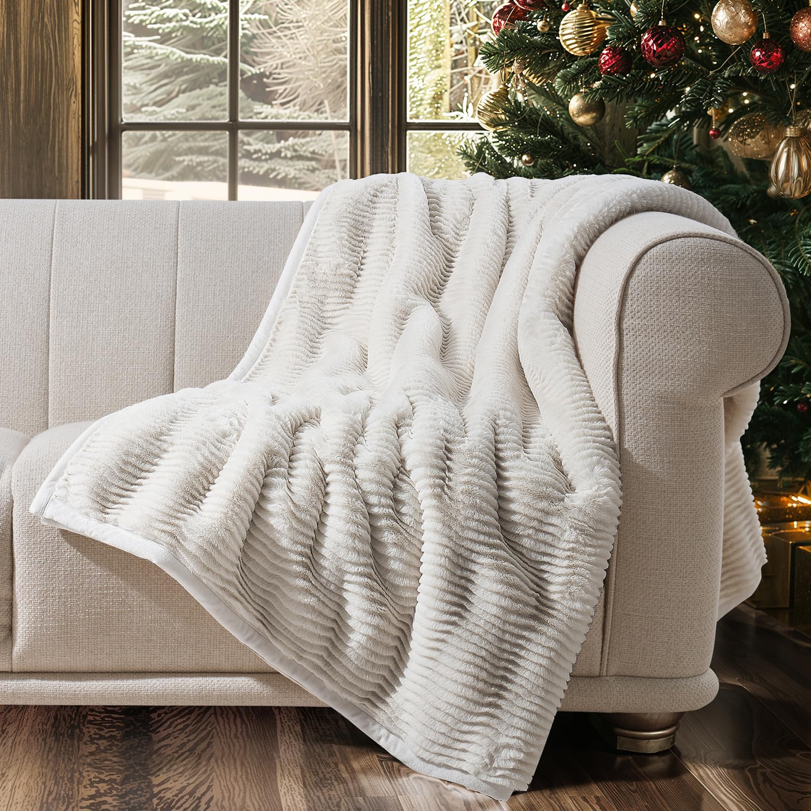 Amazon.com: EVERGRACE Ultra Soft Faux Fur Throw Blanket for Couch ...