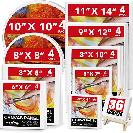30 Pack Canvases for Painting with 4x4", 5x7", 8x10", 9x12", 11x14 ...