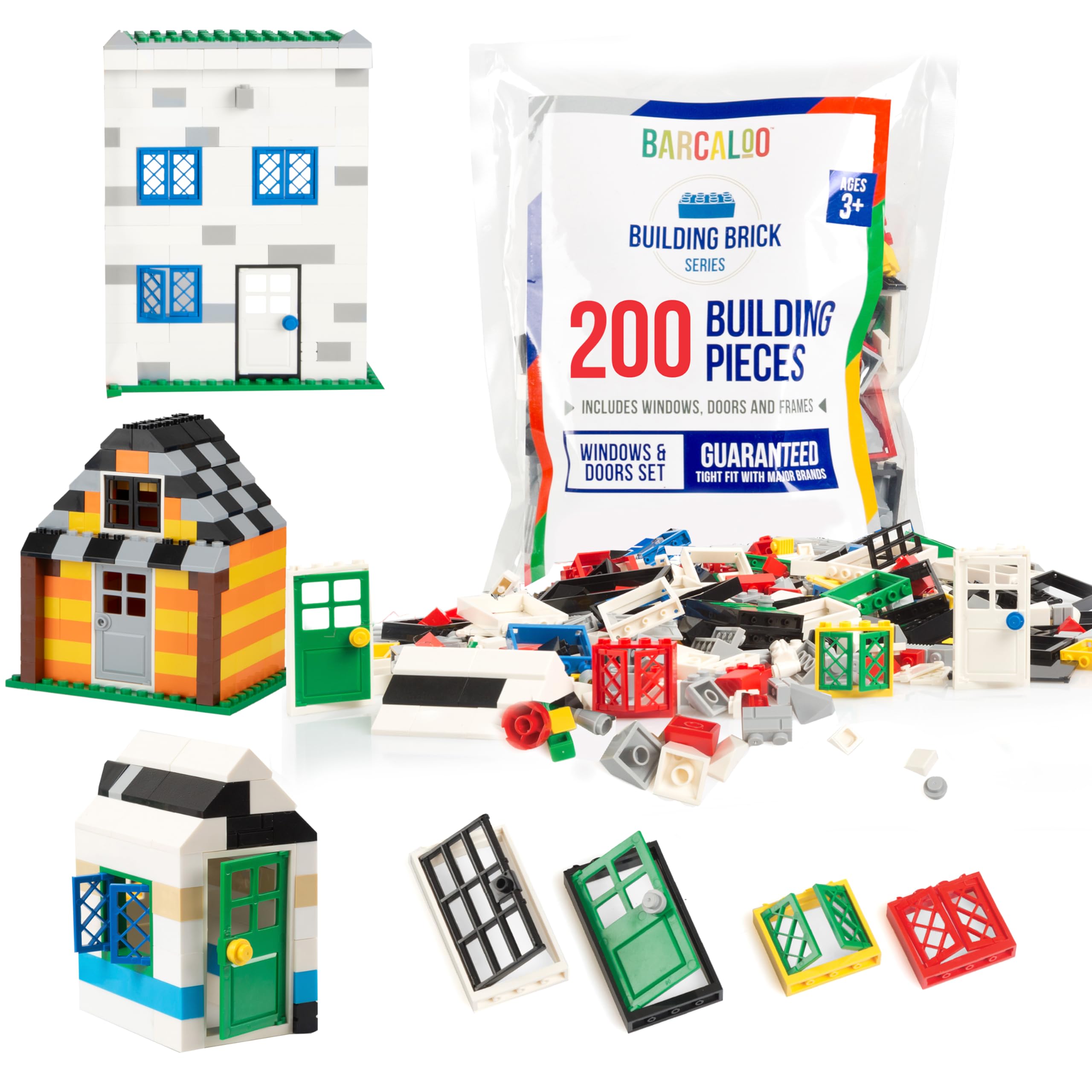 Snapklik.com : 200 Piece Windows, Doors, And Roof Tops Building Bricks ...