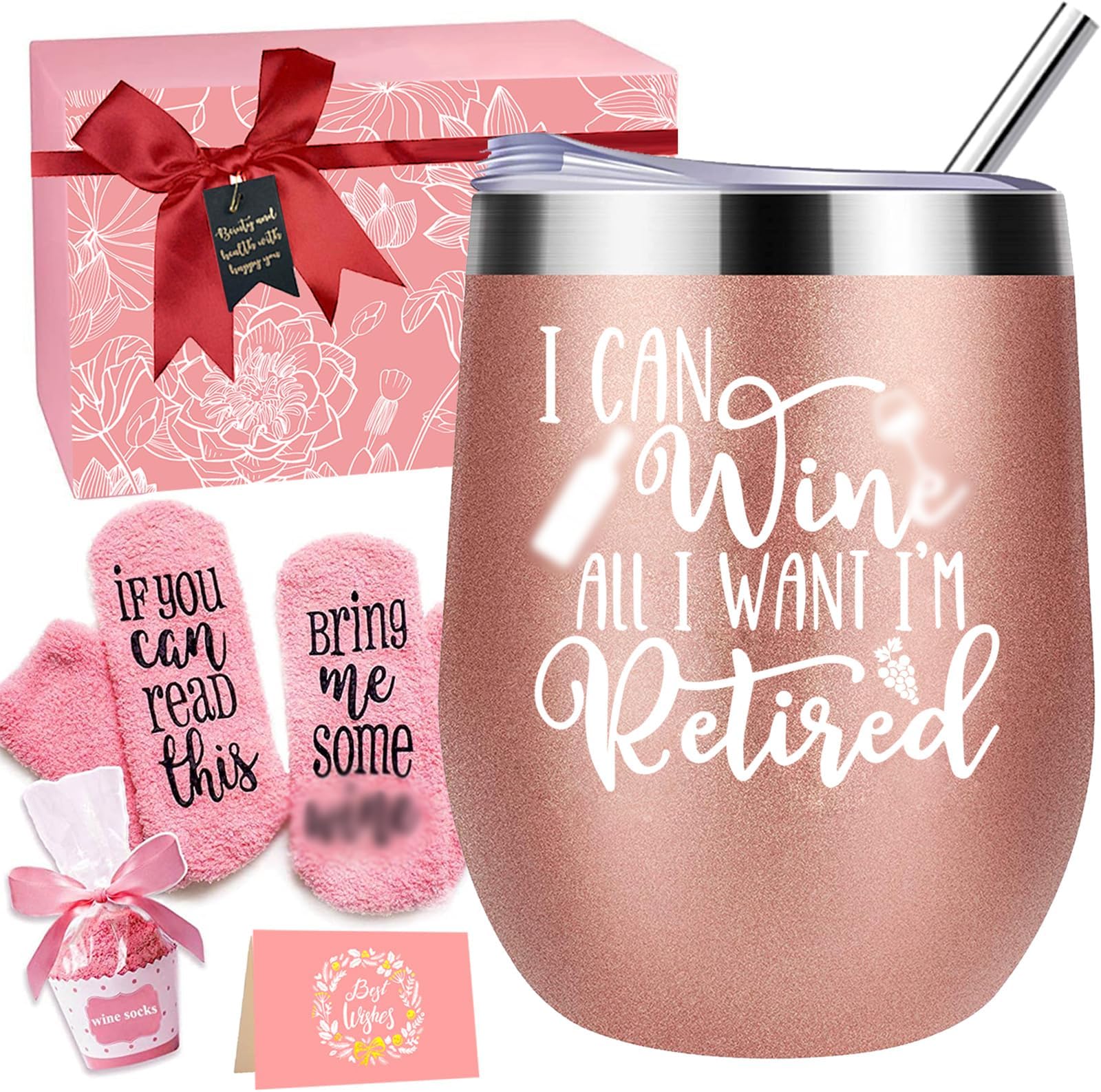 Amazon.com | Funny Retirement Gift Wine Glass For Women - Humorous ...