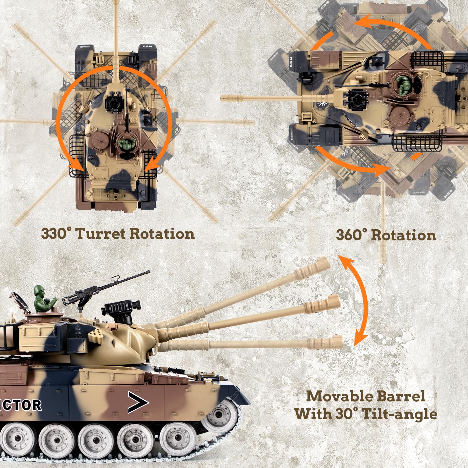 Snapklik.com : Supdex RC Tank, 1:18 Alloy Metal US M60 Remote Control ...