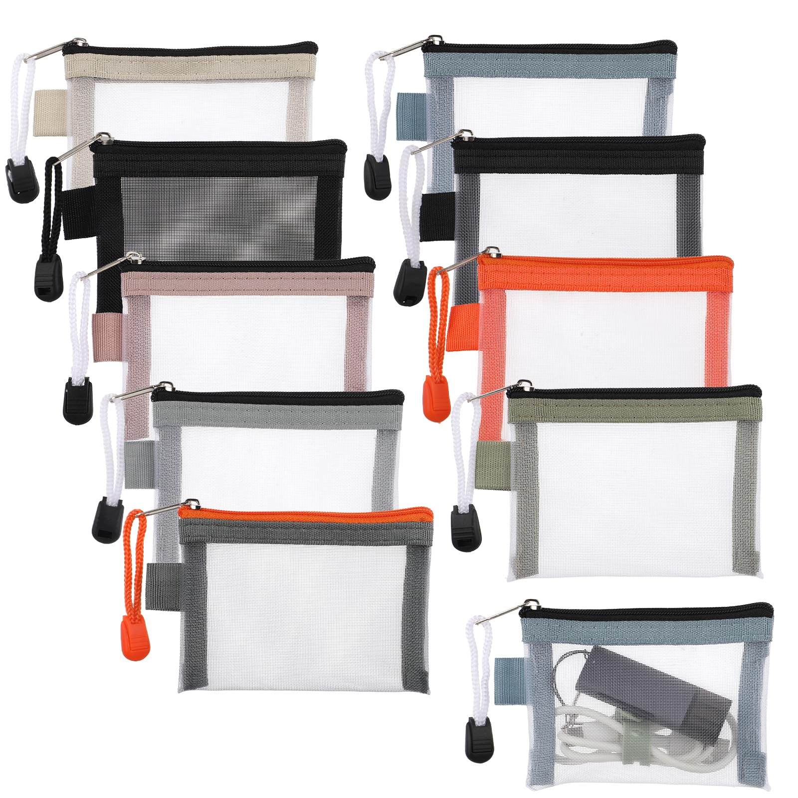 Amazon.com: 9 Pack Mini Zipper Mesh Bags, 4.3 X 3" Nylon Makeup ...