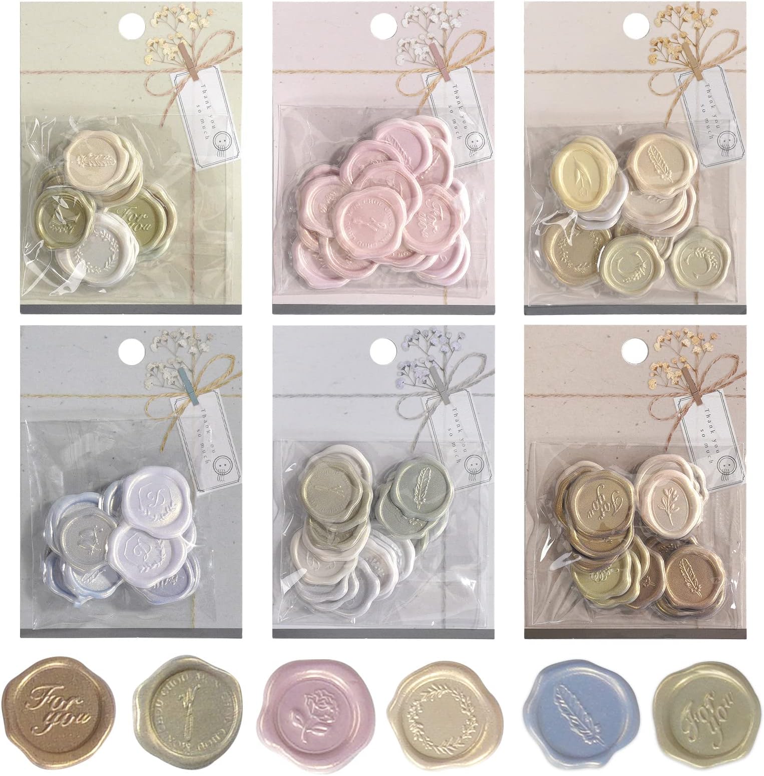 Amazon.com : Wax Seal Stickers 72pcs, Envelope Seal Stickers, Wedding ...