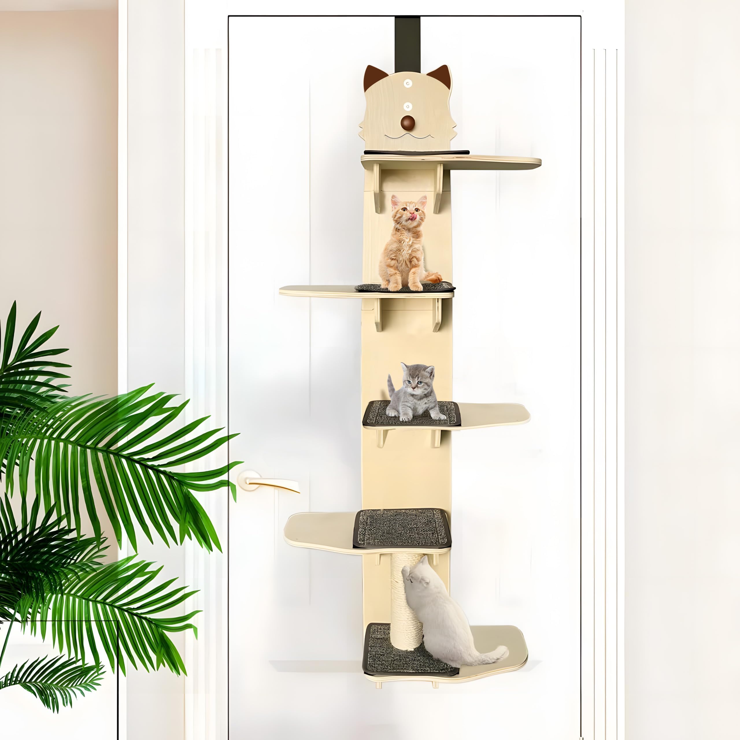 Amazon.com : 5-Levels Door-Mounted Vertical Cat Tree Tower with Full ...
