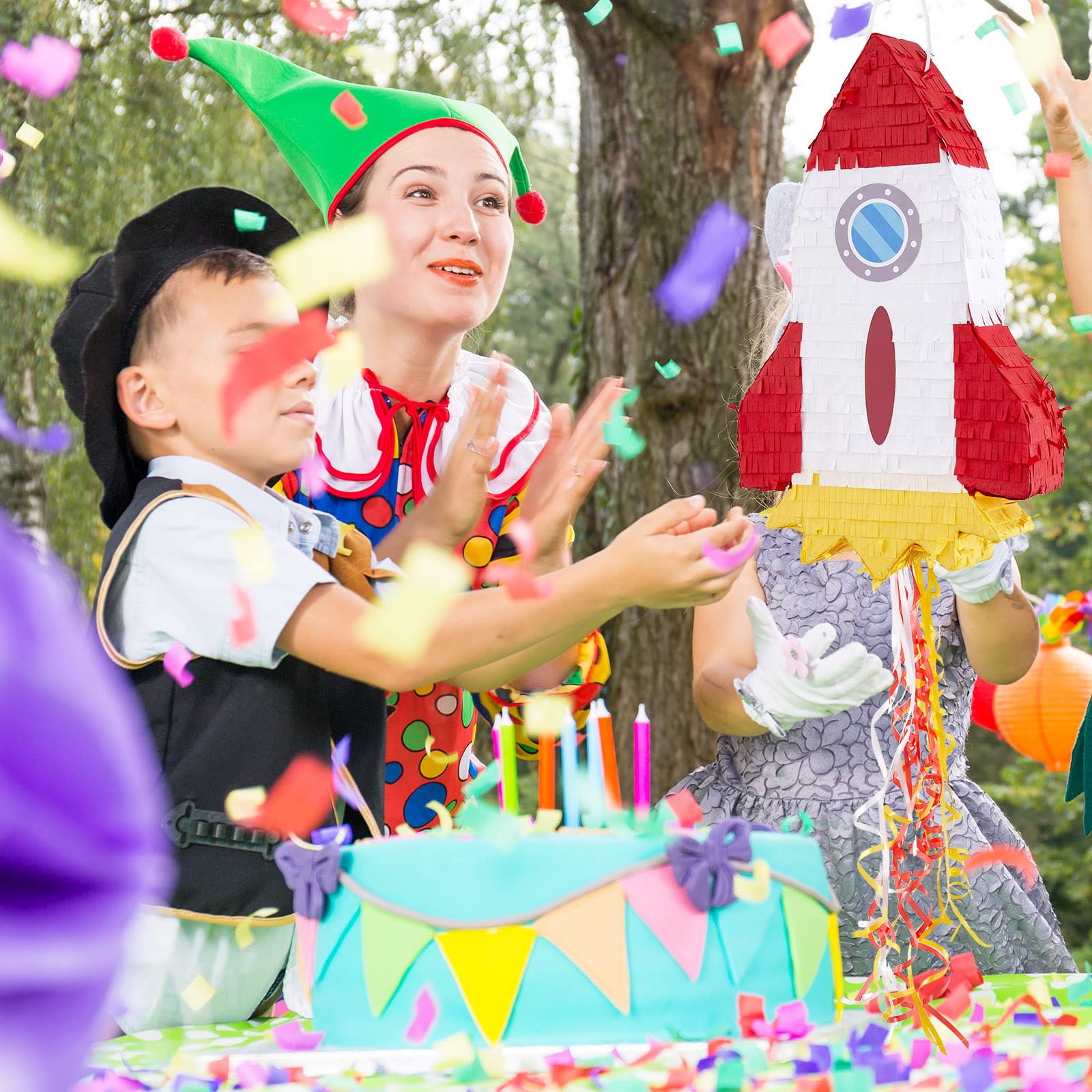 Rocket Ship Pinata 16.5 x 10 x 3 Inch Space Themed Party Supplies ...