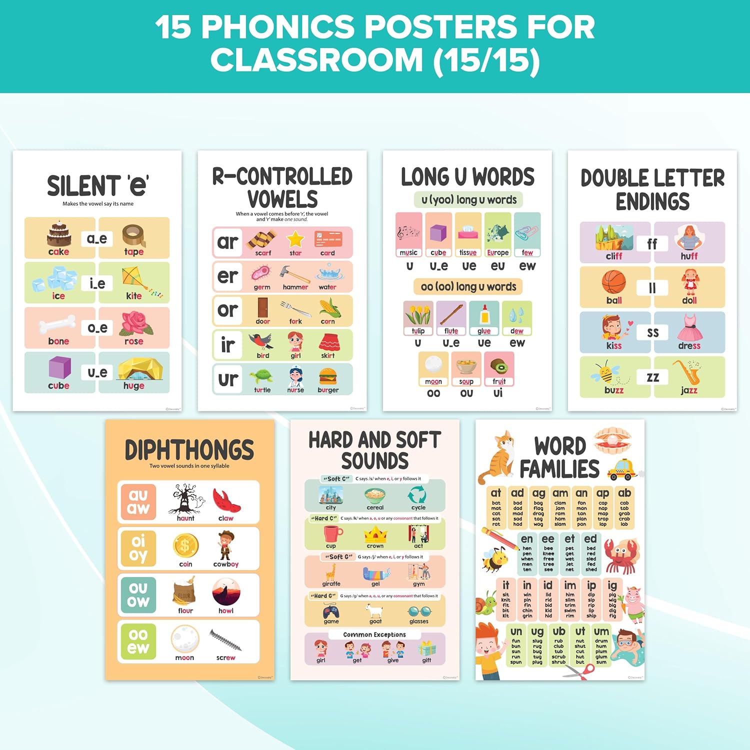 Buy 15 Phonics Posters - Classroom Decorations at Ubuy Australia