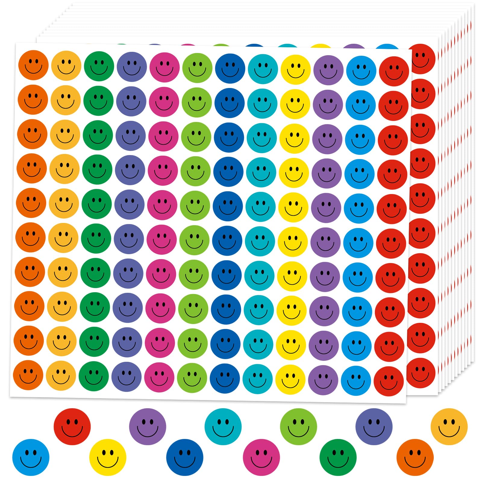 Snapklik.com : 6000 Pieces Happy Smile Face Stickers, Round Small Happy ...