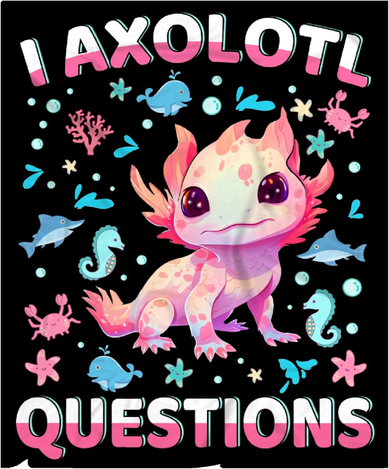 Amazon.com: Axolotl Blanket - I Axolotl Questions - Funny Axolotls ...