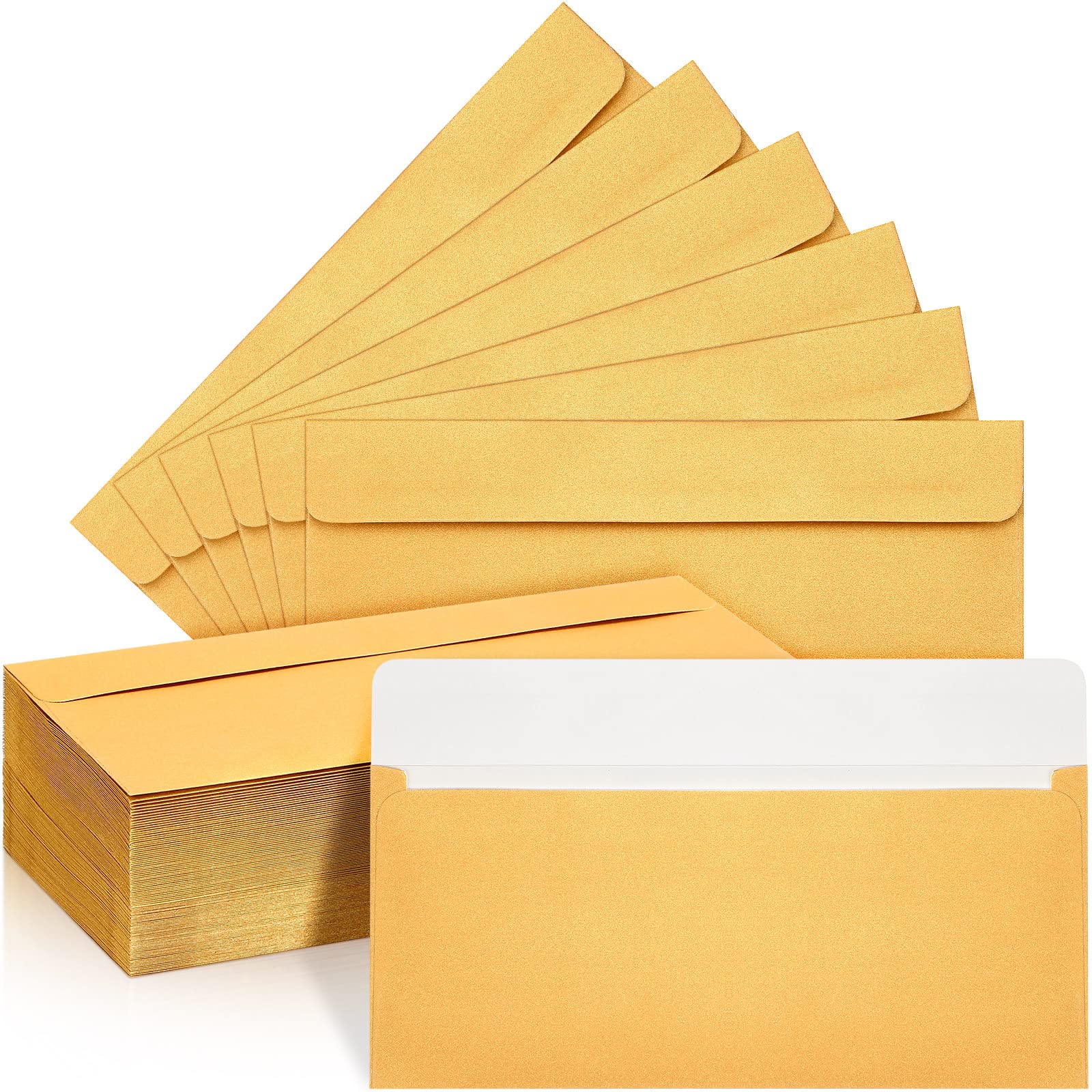 Amazon.com : TaoBary 200 Pcs #10 Gold Envelopes Christmas Business ...