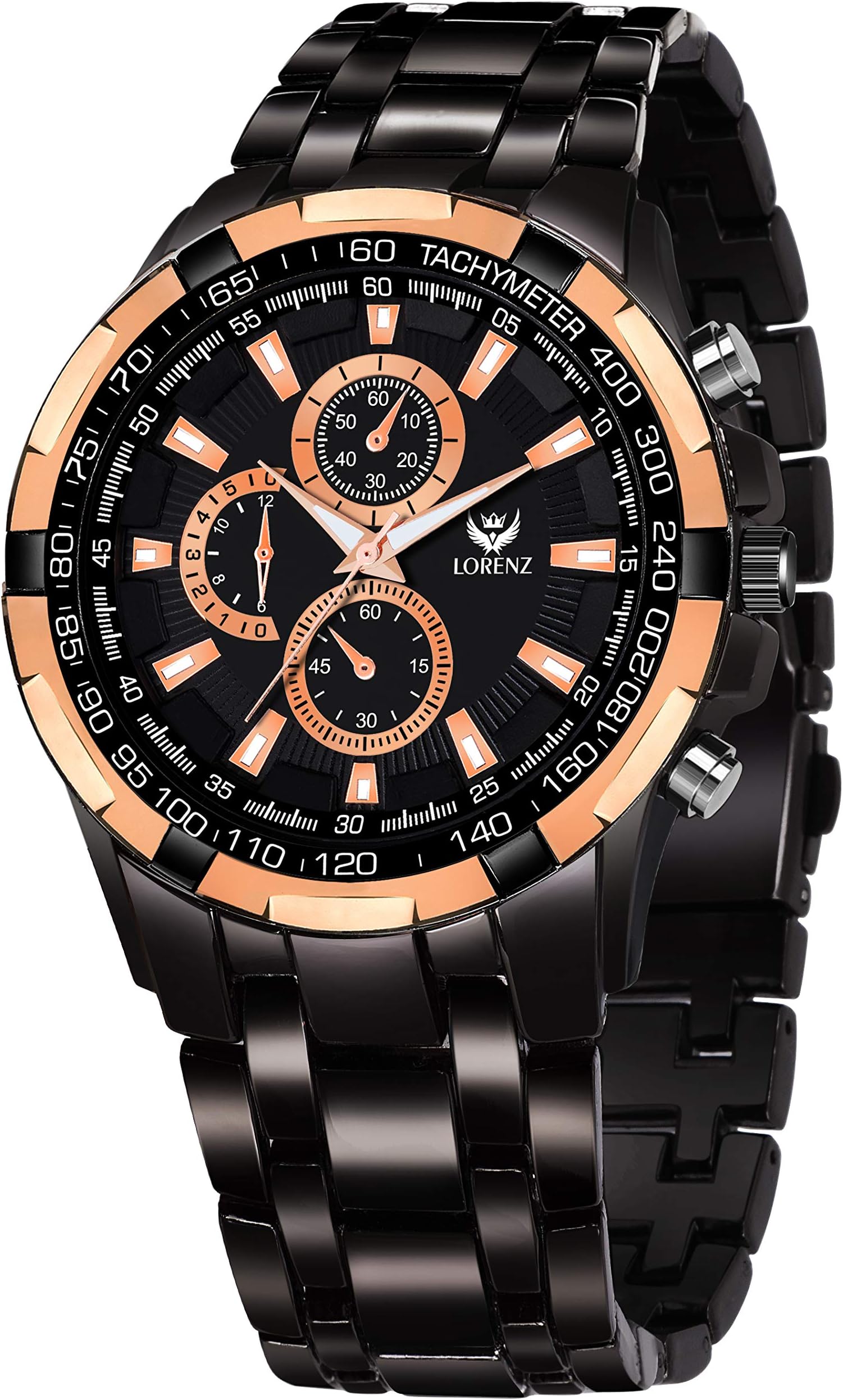 LORENZ Black Dial Analog Metal Watch for Men | Watch for Boys- MK-3058K ...