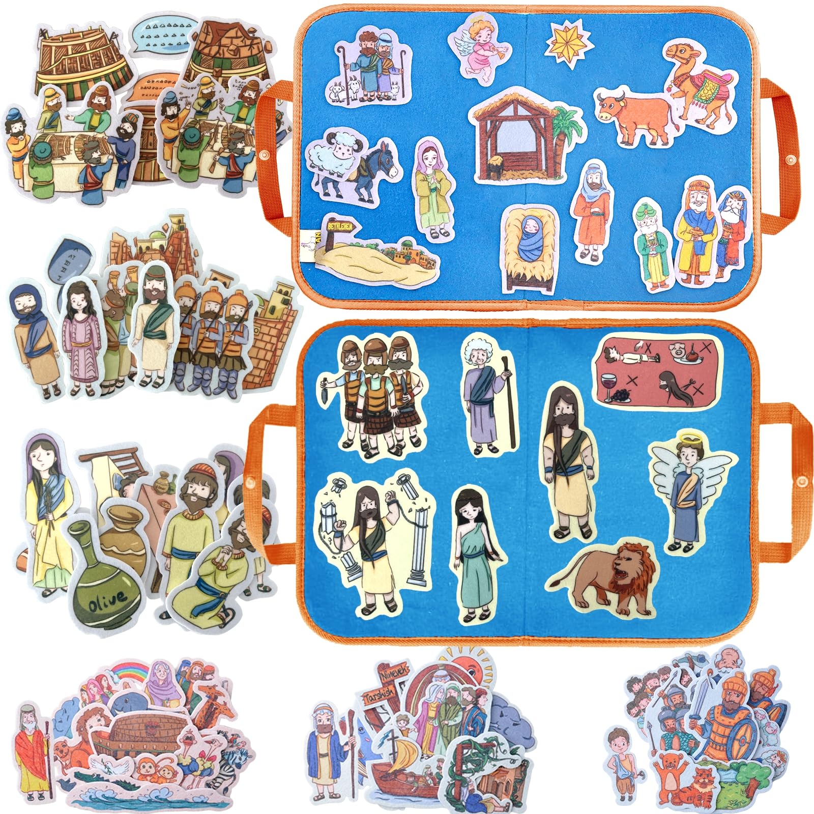 Buy CHEFAN8 Sets Bible Felt Board Stories Set Include Noah's Ark, The ...