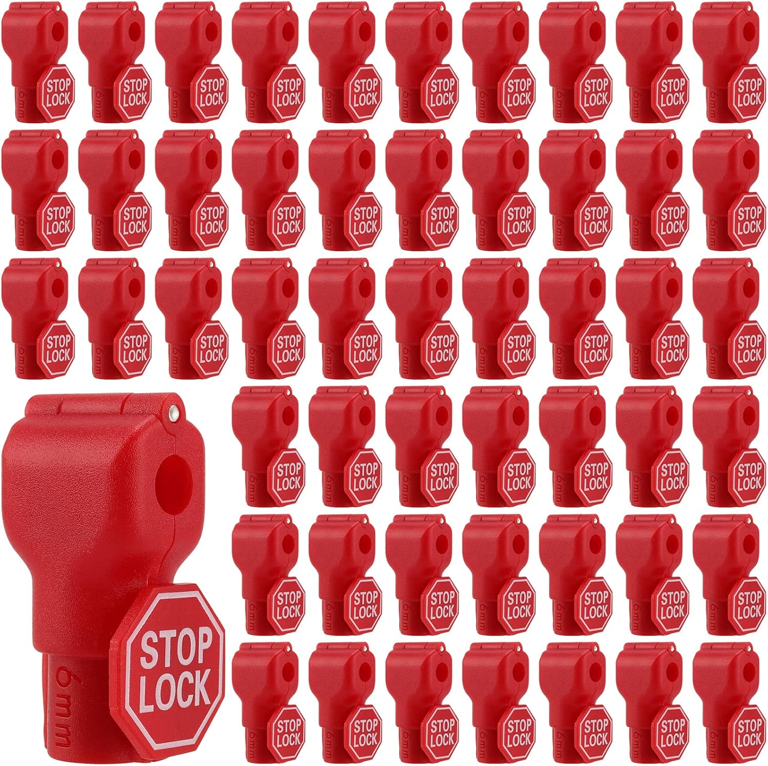 Amazon.com: FUNSUEI 150 PCS 6mm Peg Hook Locks, Red Anti Sweep Theft ...
