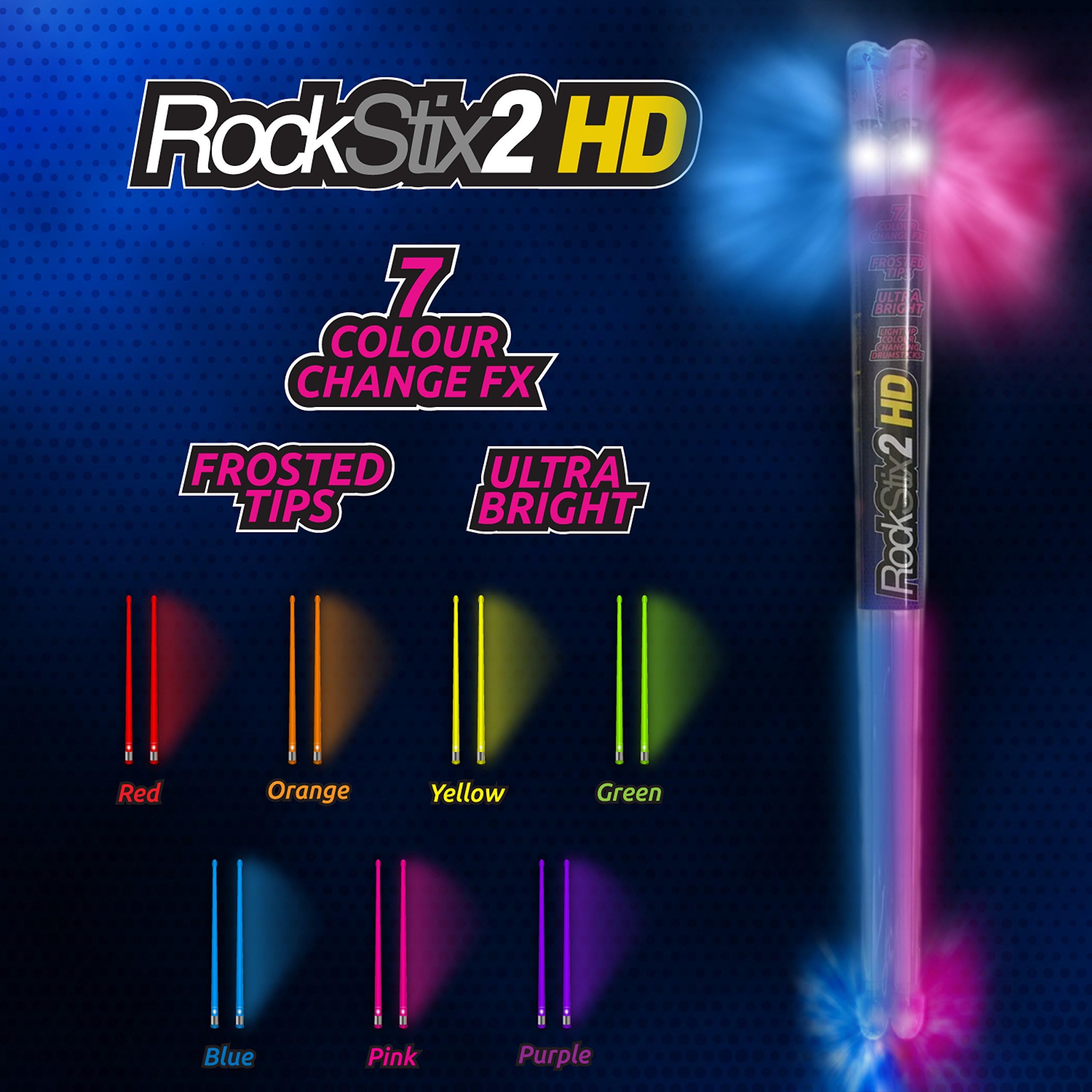 ROCKSTIX 2 PRO - CHANGEMENT DE COULEUR LED ECLAIRE BAGUETTES DE TAMBOUR ...