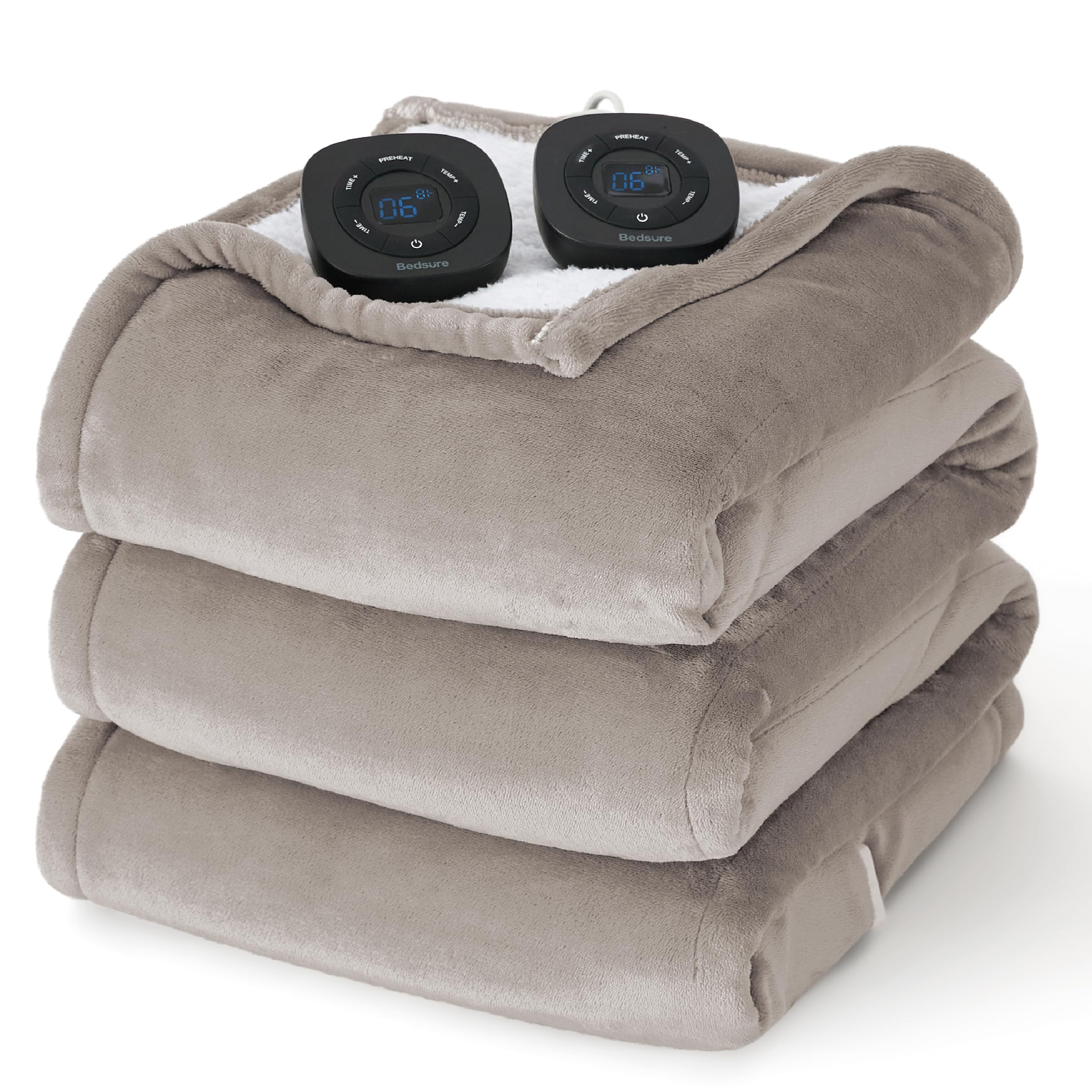 Amazon.com: Bedsure Electric Blanket Queen Size - Dual Control Heated ...
