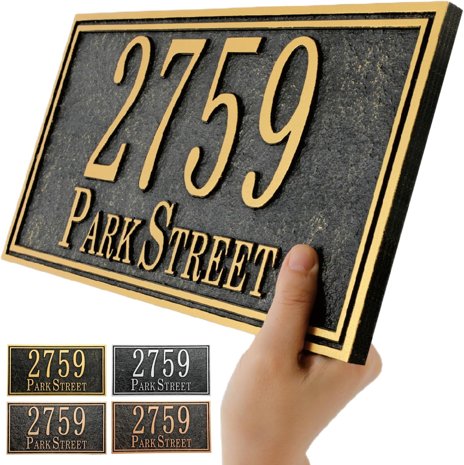 Amazon.com: Personalized Address Plaque Sign Cast Metal - Custom House ...