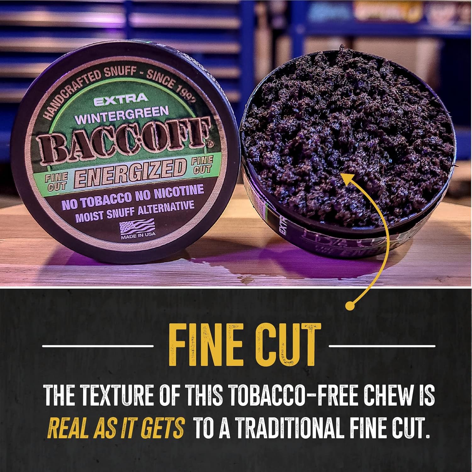 BaccOff, Wintergreen Energizado corte fino, libre de tabaco premium ...