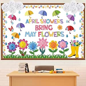 Amazon.com : Pajean Spring Bulletin Board Decorations April Showers ...