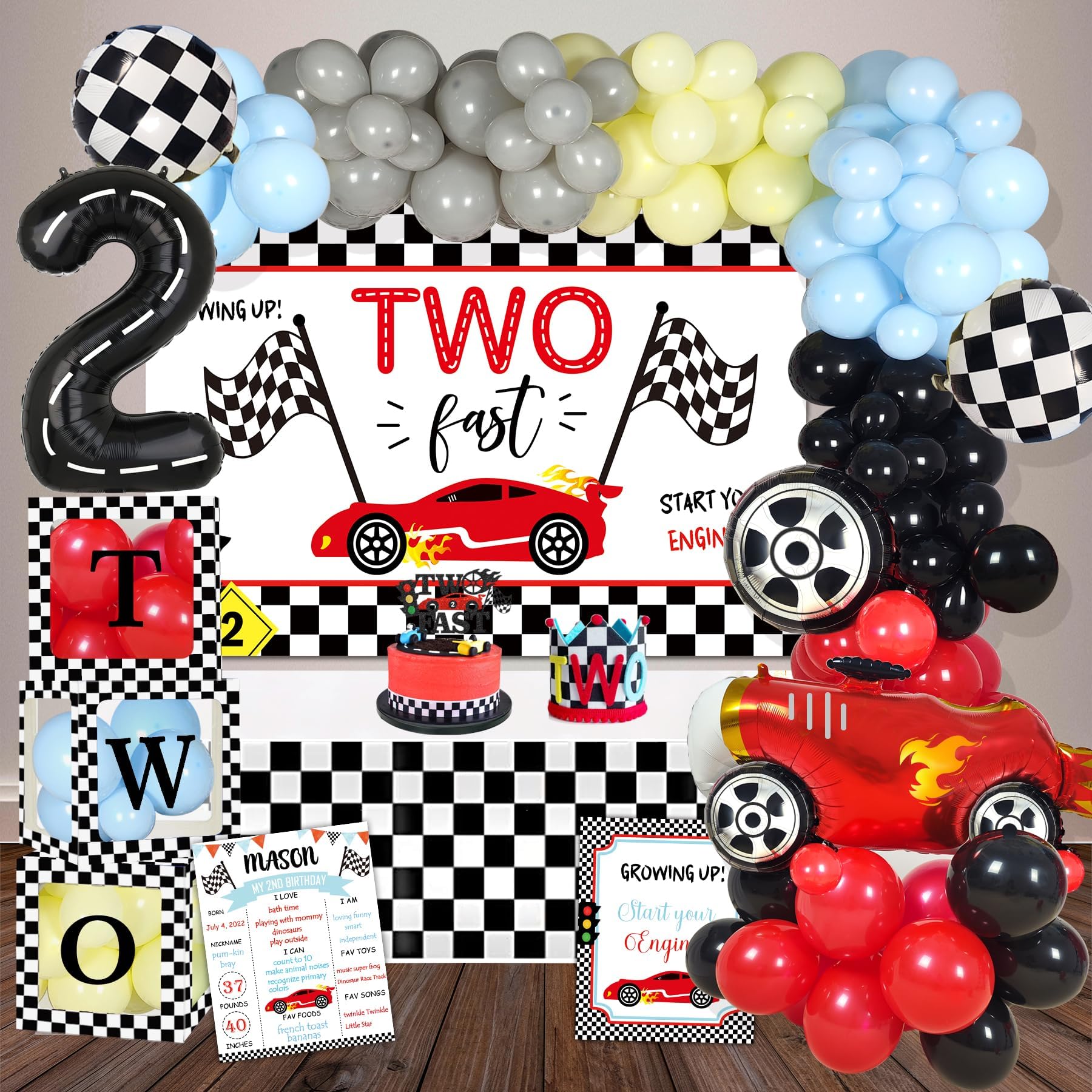 Amazon.com: JeVenis Blue Two Fast 2 Curious Decoration Two Fast ...