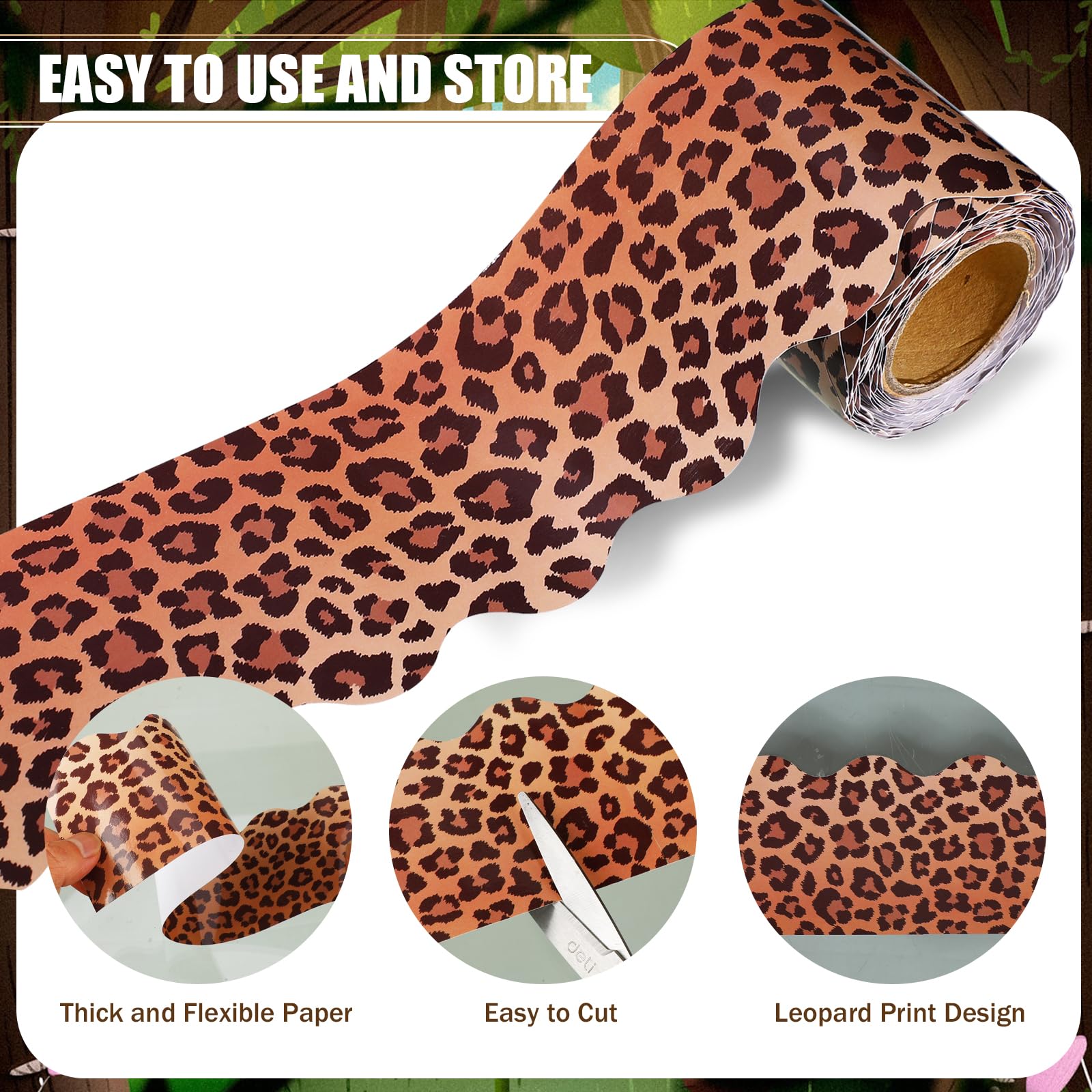 Snapklik.com : 99 Feet Leopard Print Bulletin Board Borders Animal ...