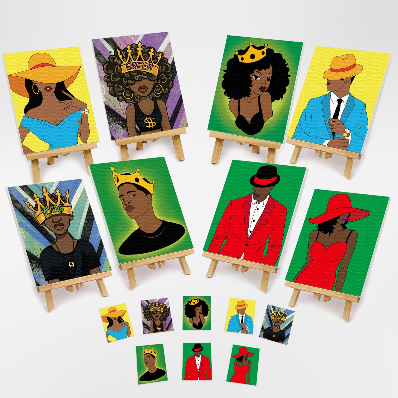 Paint N Sip Kits For Adults Party Pack Zhanmai Pre-Drawn Canvas ...