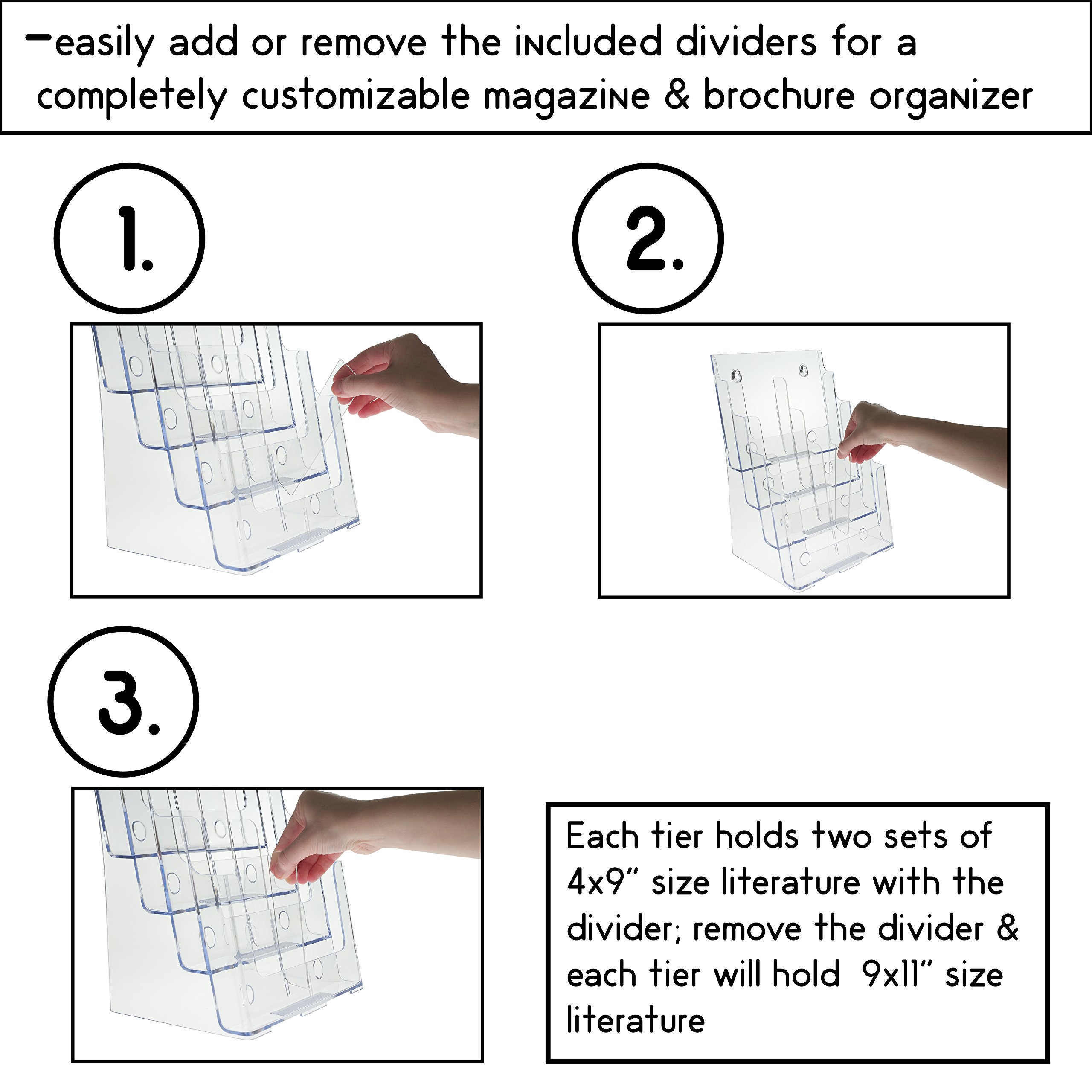 Snapklik.com : SourceOne Premium 4-Tier Magazine And Brochure Holder ...
