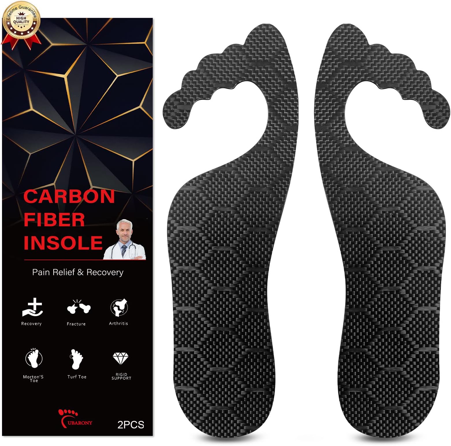 Amazon.com: Carbon Fiber Insole 1 Pair for Men Women, Rigid Shoe Insert ...