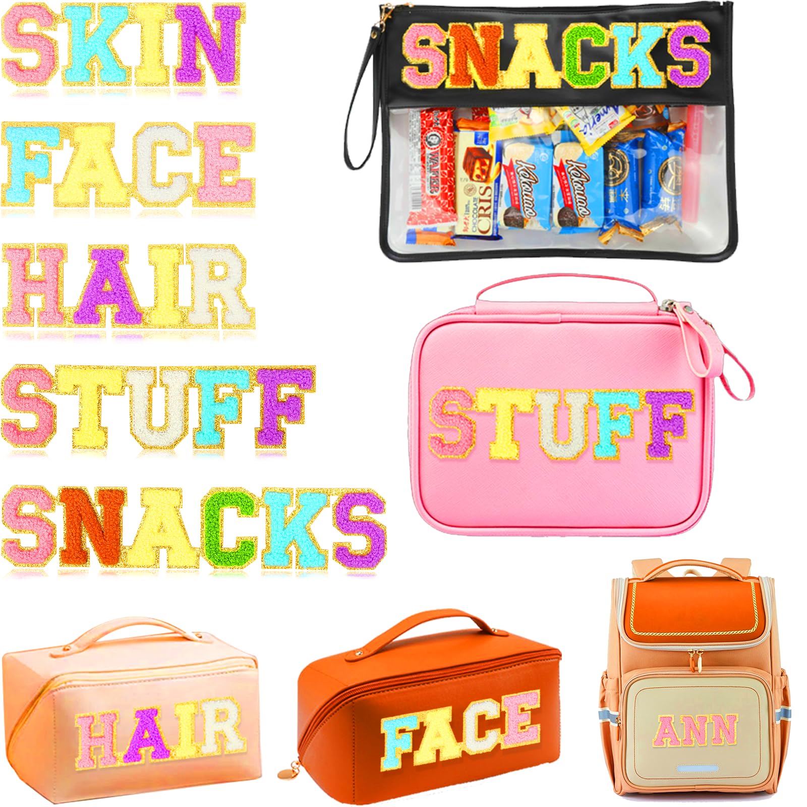 Amazon.com: 23 Chenille Embroidered Letters Patches with Gold Glitter ...