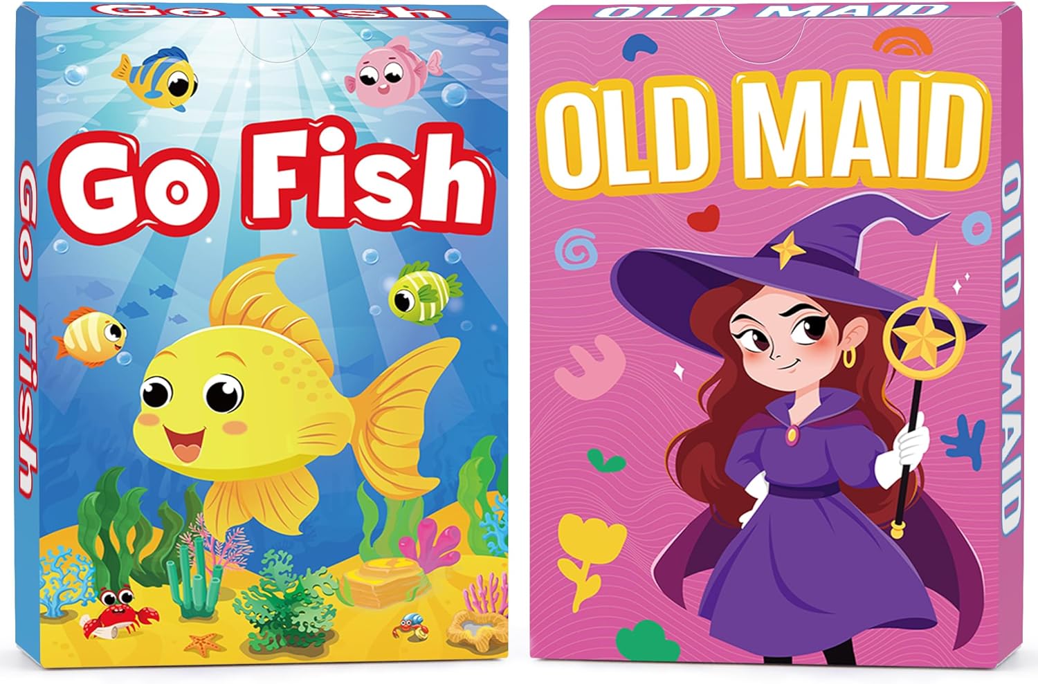 Amazon.com: Kids Card Games, Go Fish Card Game, Old Maid Card Game ...