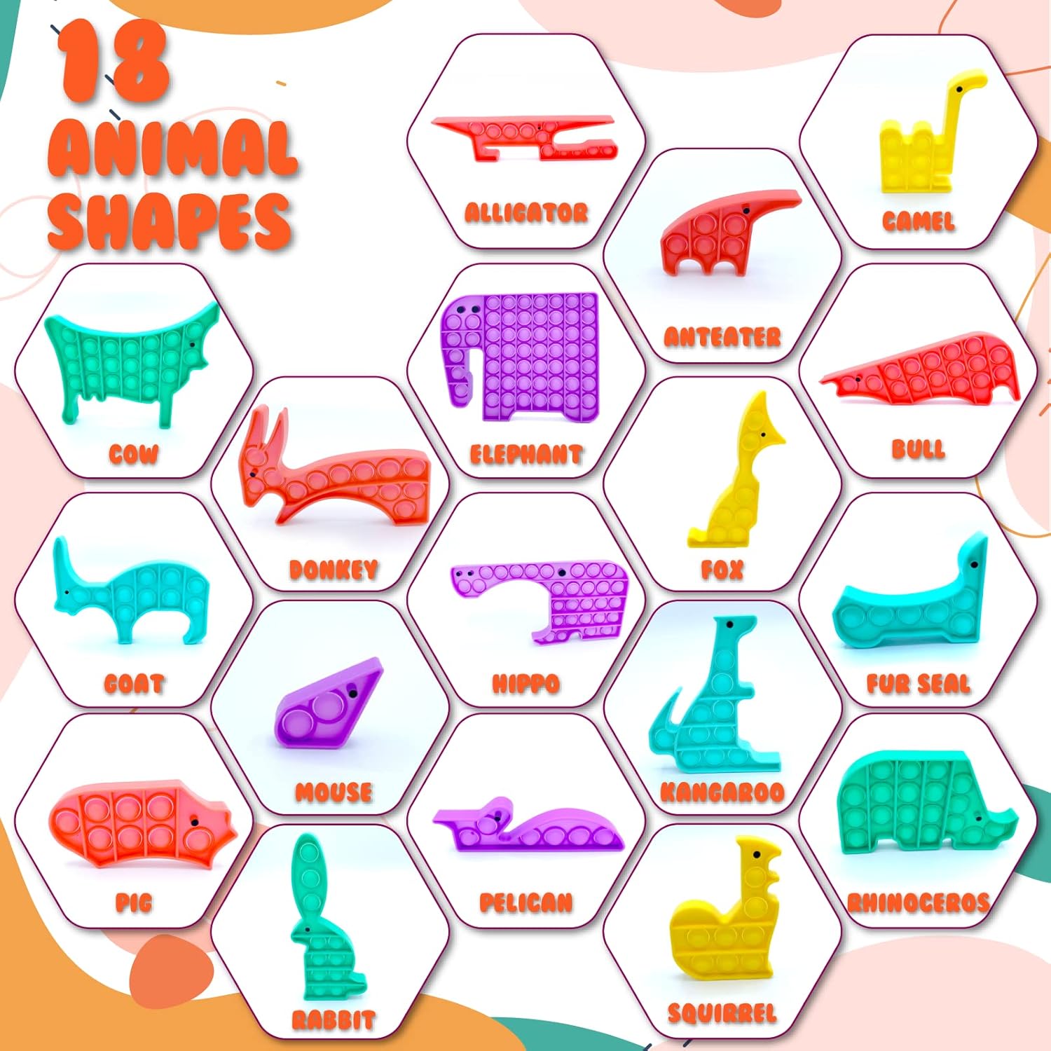 Buy Lion Tiger Panda Bear PopIts, Zoo Animal Pop Its, 3 Pack Pop It ...